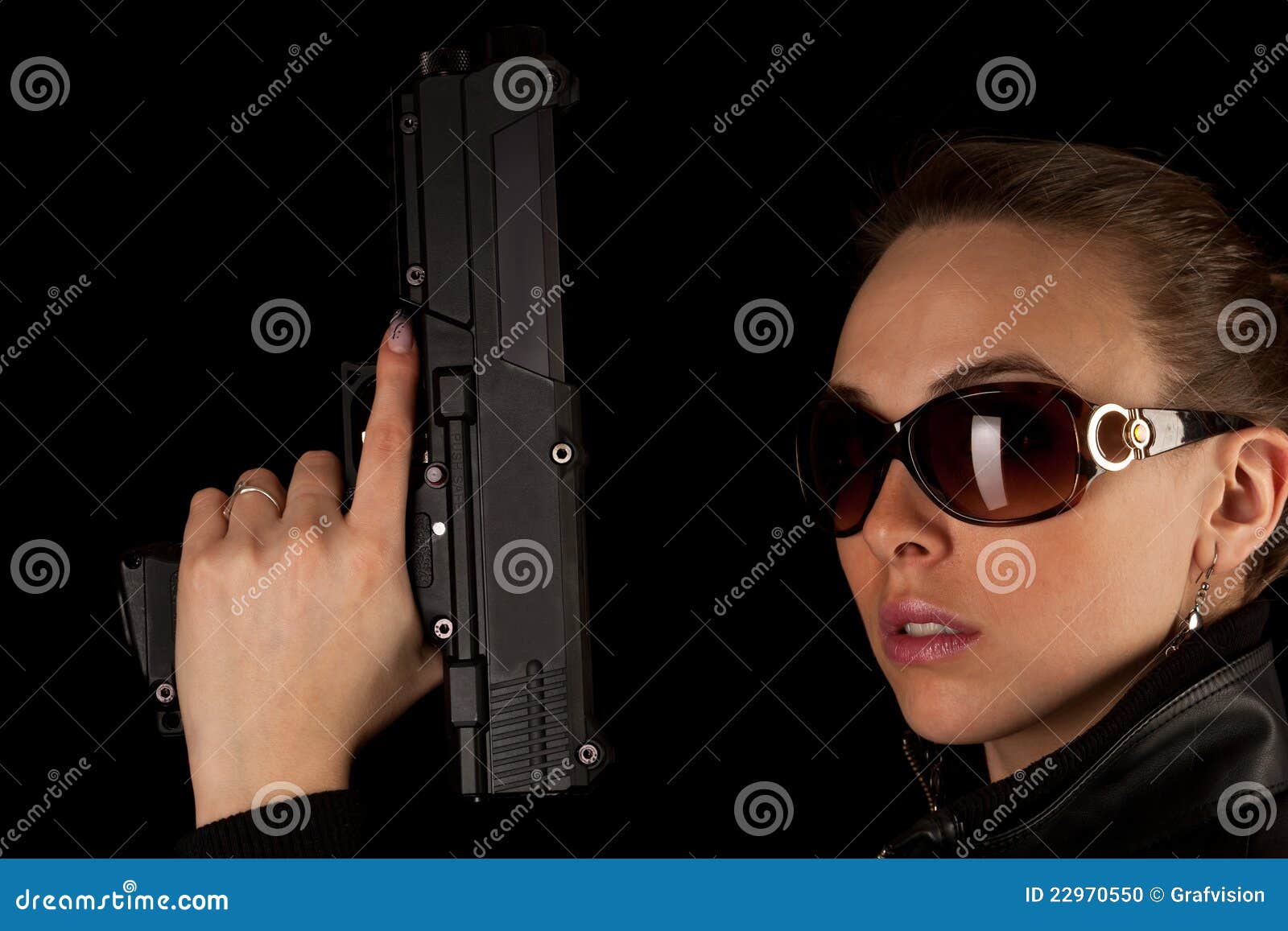 Woman with guns stock photo. Image of club, passion, artistic - 22970550