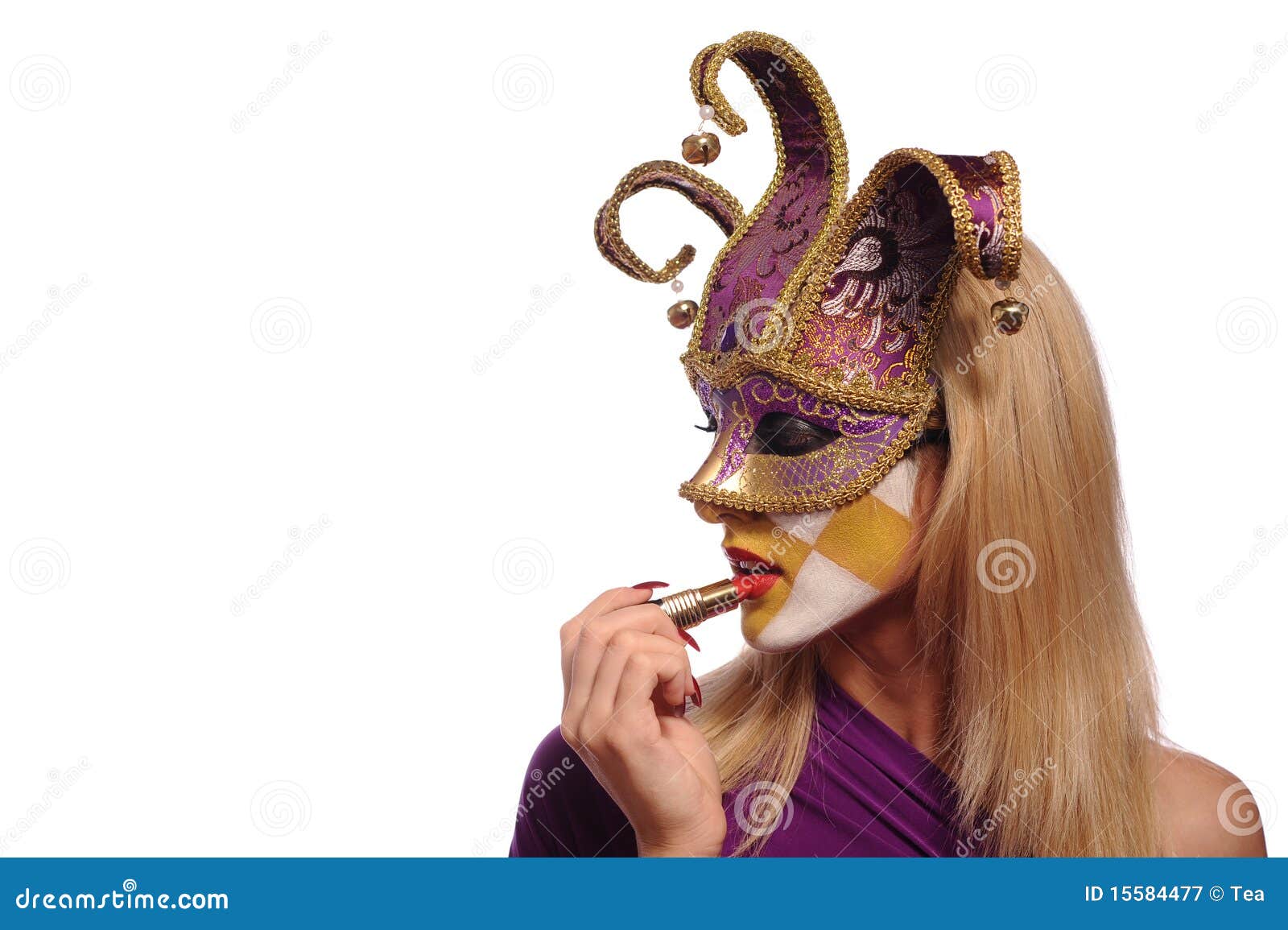 Woman in half mask stock image. Image of beauty, color - 15584477
