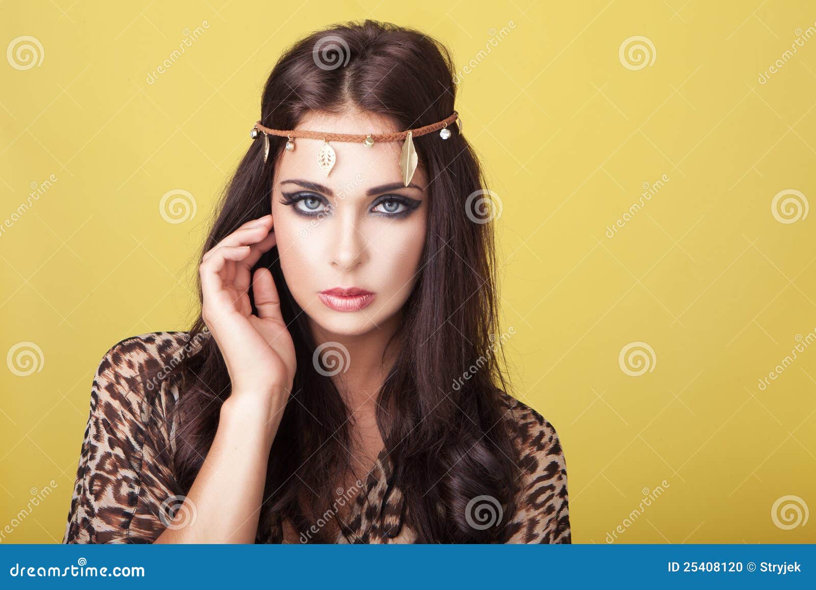 Woman in headband stock photo. Image of modern, face - 25408120
