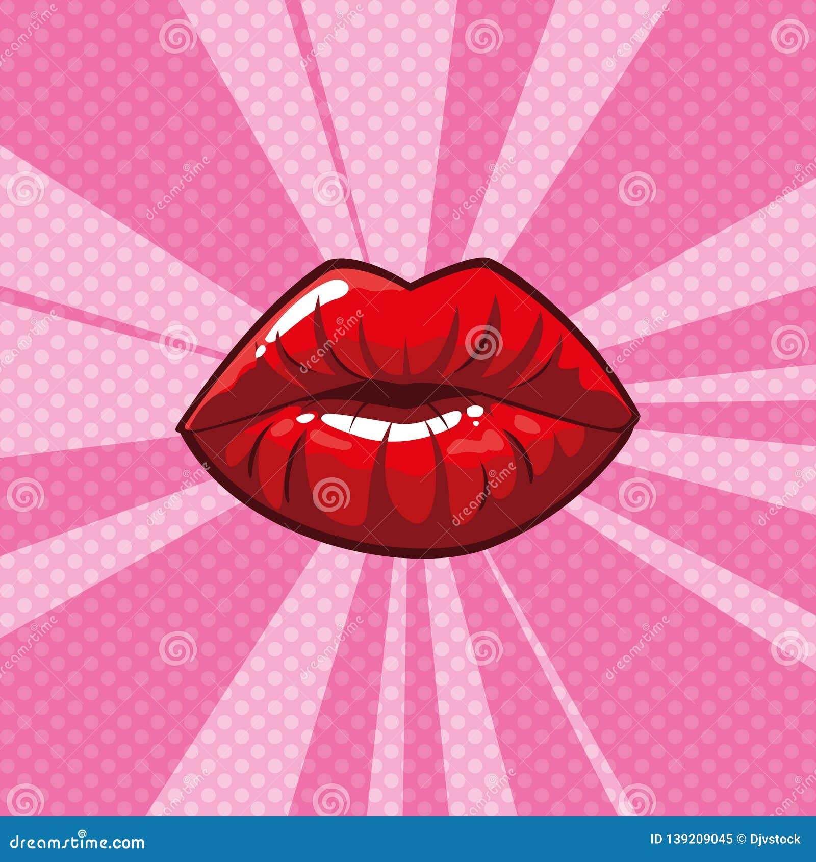 Woman Lips Pop Art Style Stock Vector Illustration Of Love 139209045