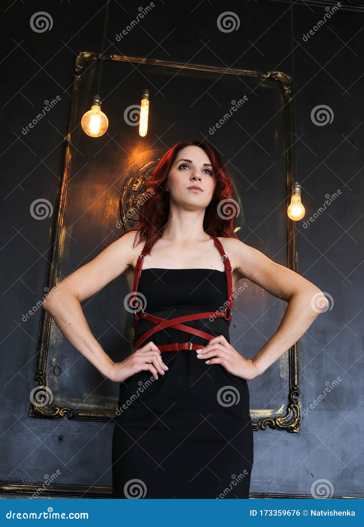 Woman model in a harness stock photo. Image of glamour - 173359676