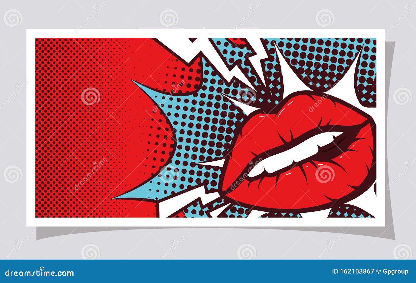 Woman Mouth With Splash Expression Pop Art Style Stock Vector