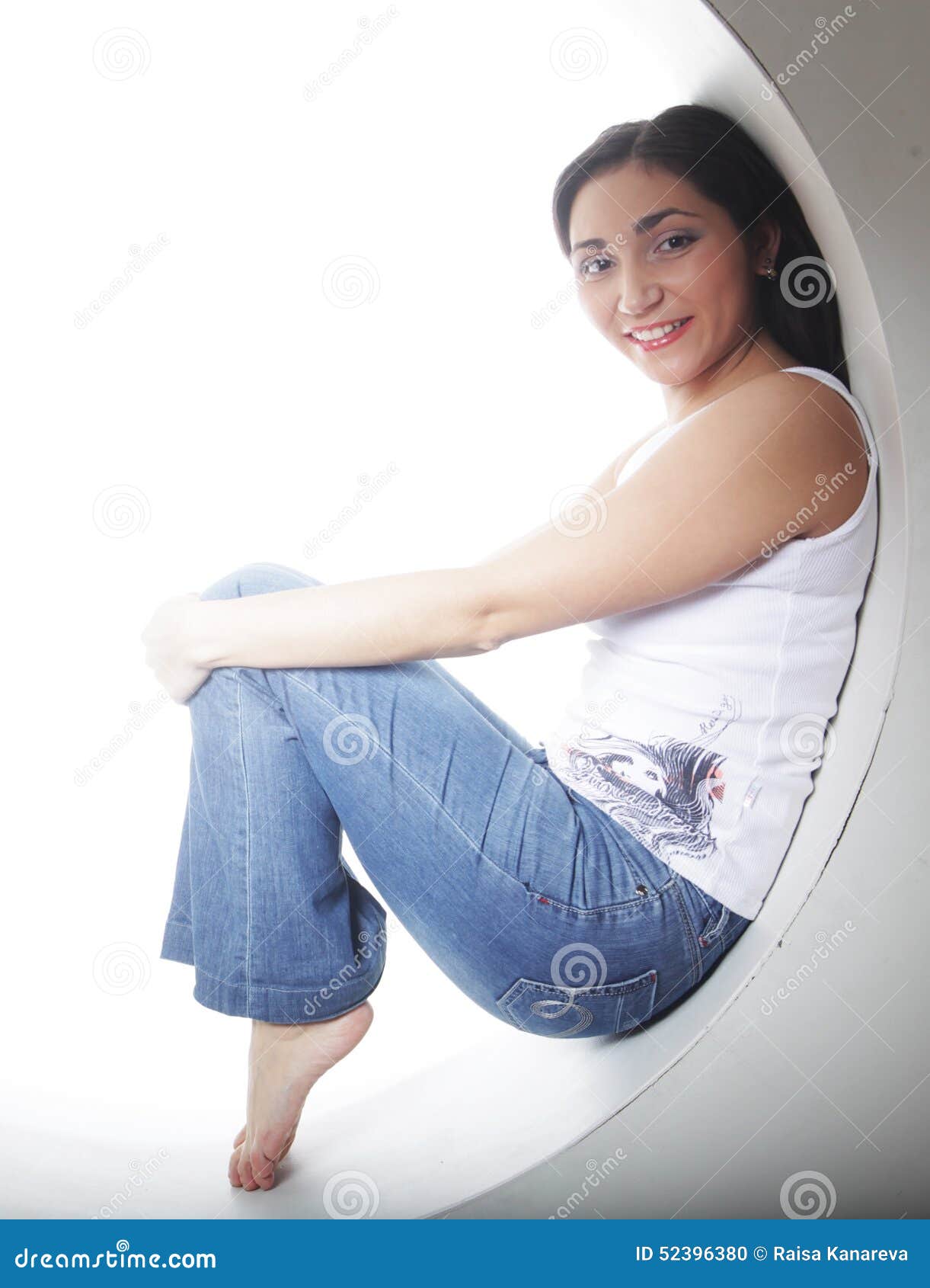 Woman posing in circle stock photo. Image of beauty, fashion - 52396380
