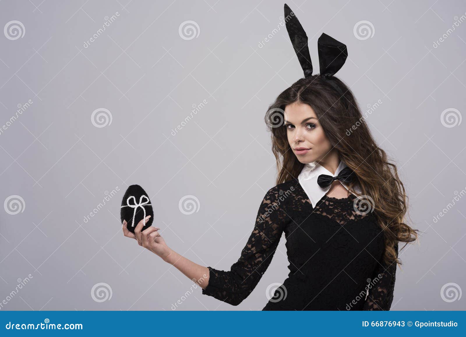 Woman with rabbit ears stock image. Image of sensuality - 66876943