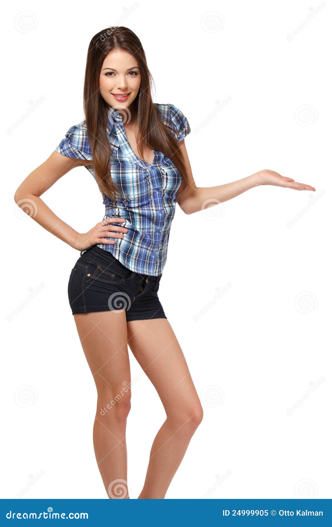 Woman showing something stock image. Image of mini, show - 24999905