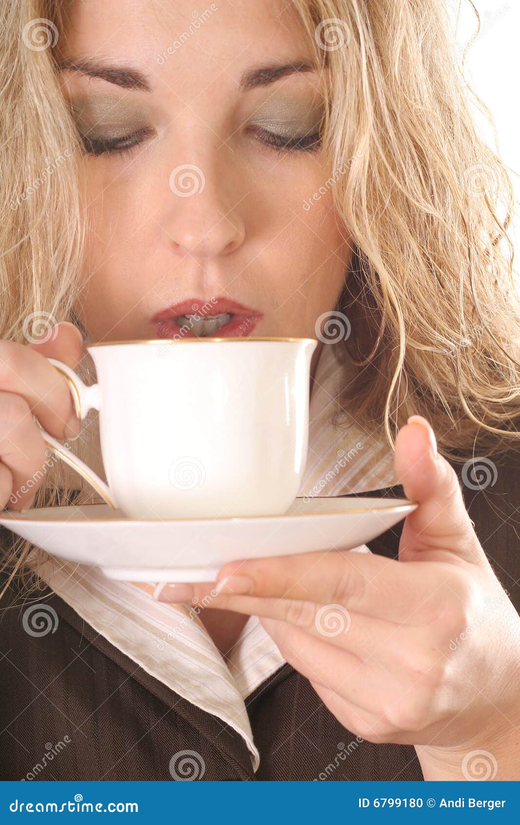 Woman sipping coffee stock photo. Image of girl, adult - 6799180