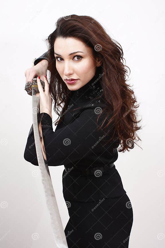 Woman With Sword Stock Image Image Of Metal Inside 13065569