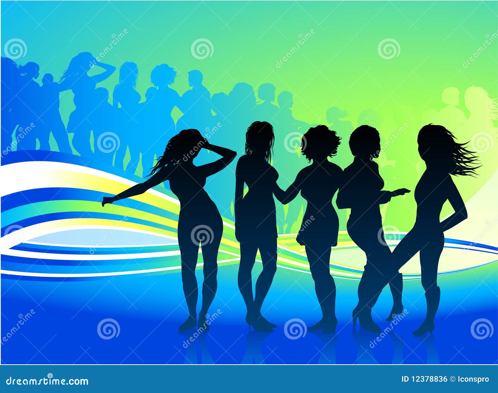 Women Dancing Silhouette Set Vector Illustration | CartoonDealer.com ...