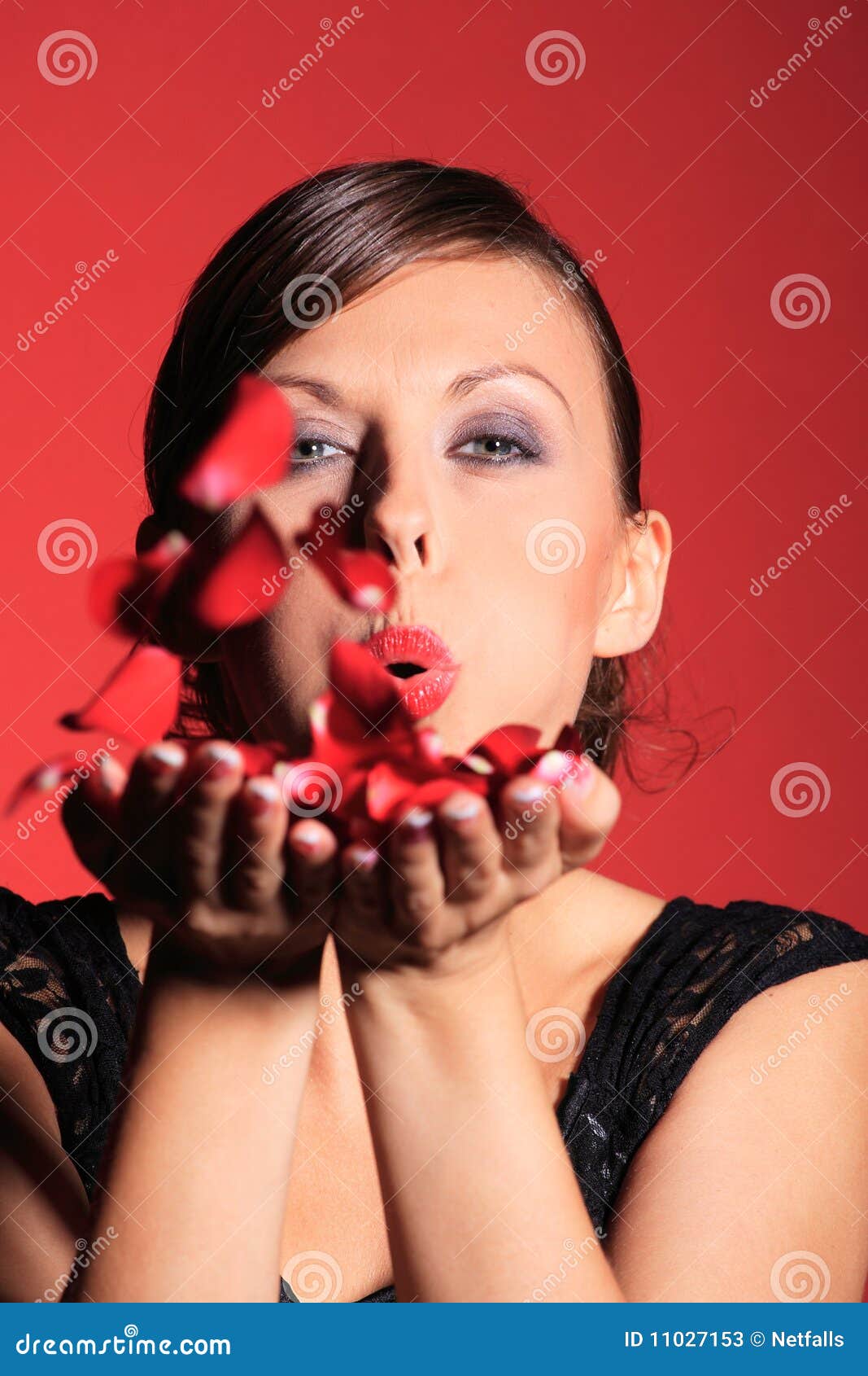 Women red background stock image. Image of elegant, lonely - 11027153