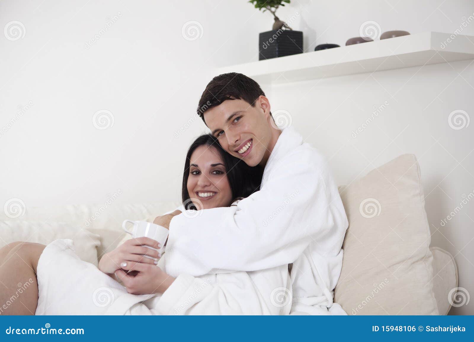 Young Couple in the Morning Stock Photo - Image of health, apple: 15948106