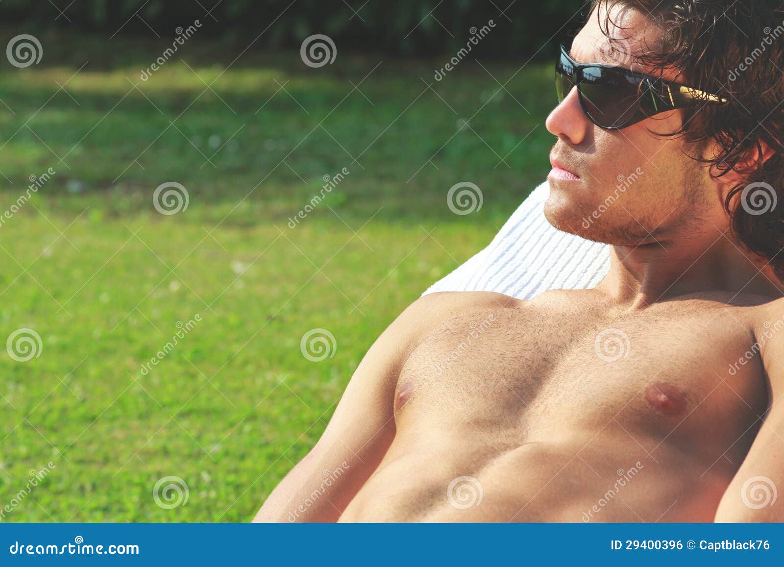 Young man sunbath stock photo. Image of beautiful, model - 29400396