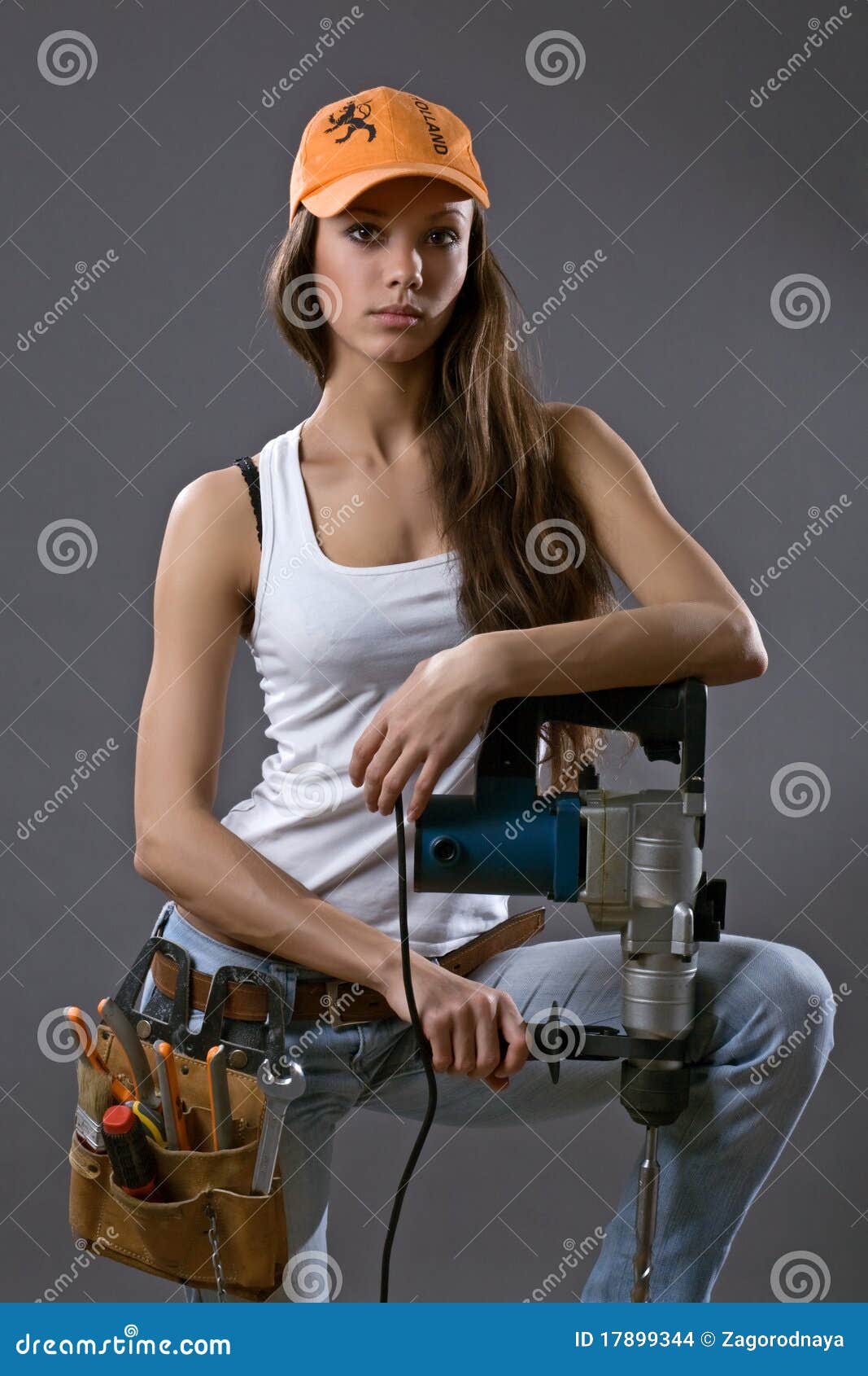 Young Woman Construction Worker Stock Photo - Image of construction ...