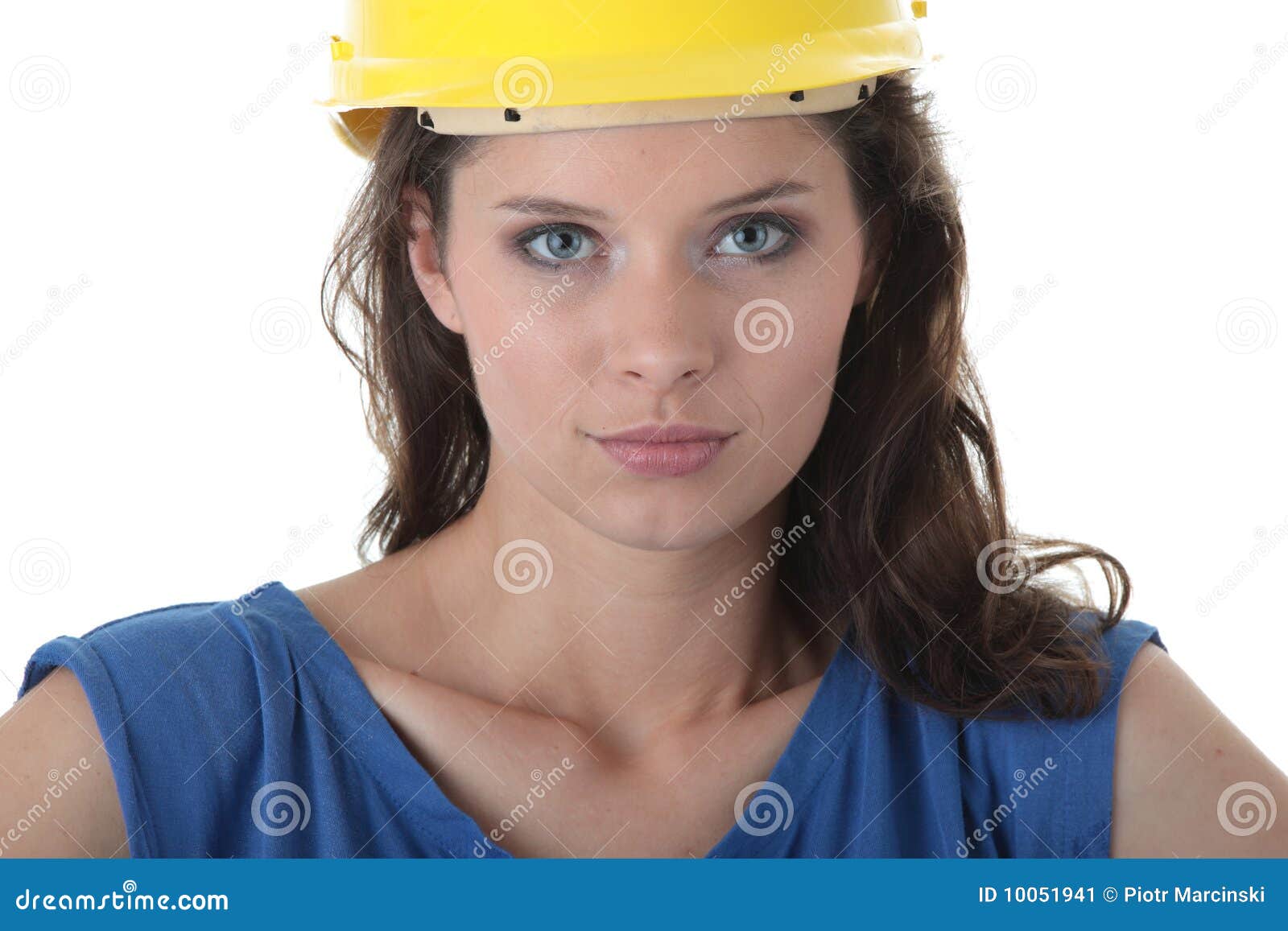 Young Woman Construction Worker Contractor Stock Image - Image of ...