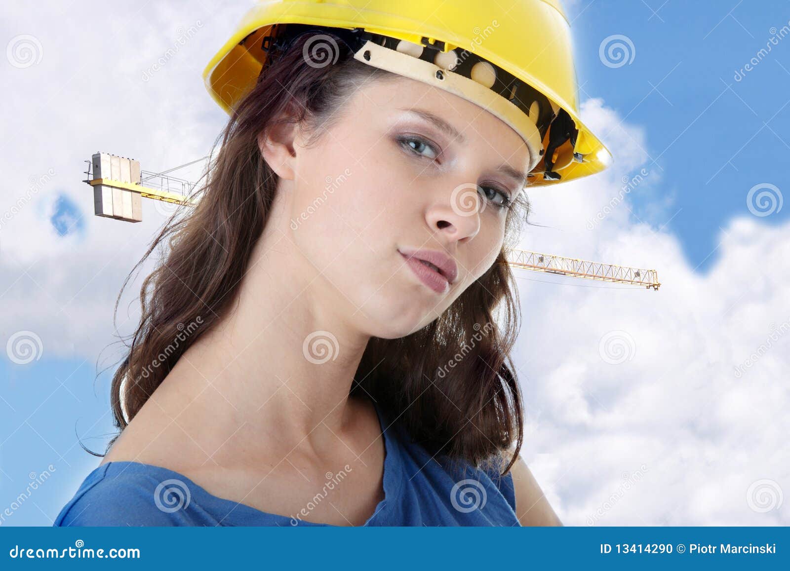 Young Woman Construction Worker Contractor Stock Photo - Image of ...
