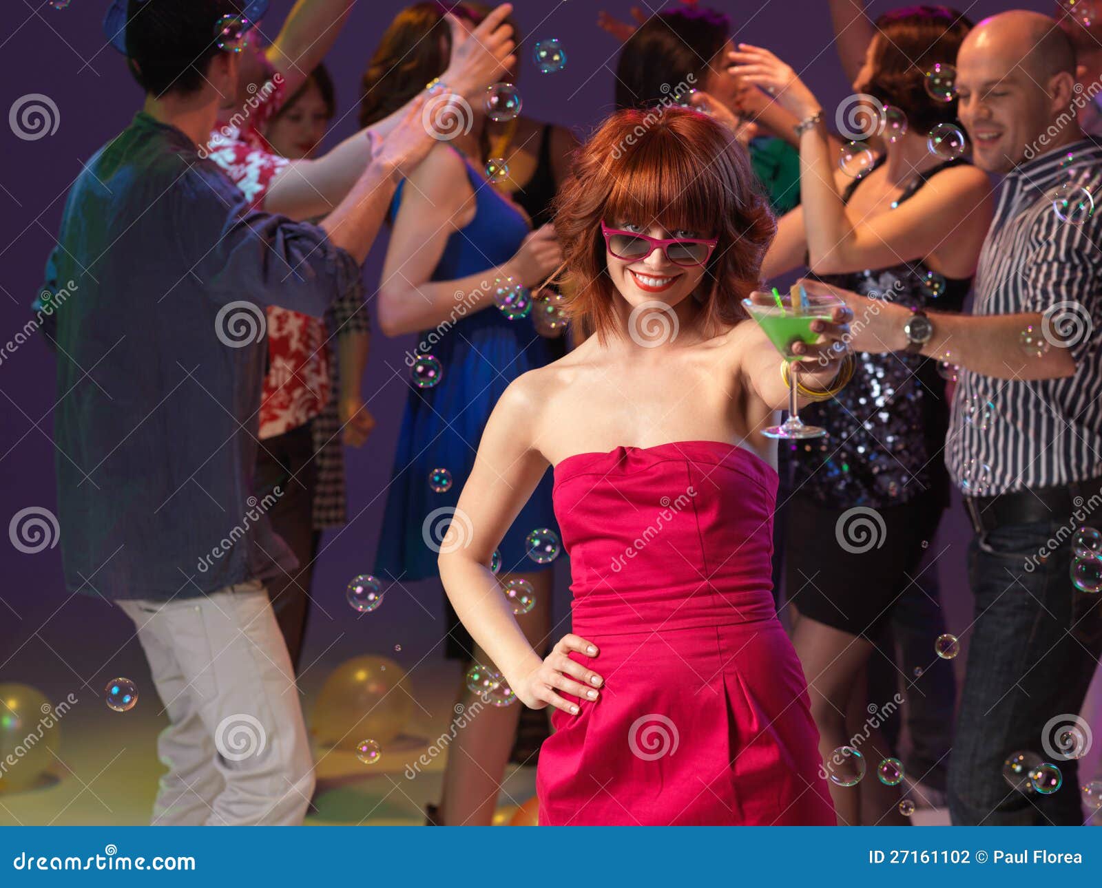 Young women dancing, drink stock photo. Image of alcohol - 27161102