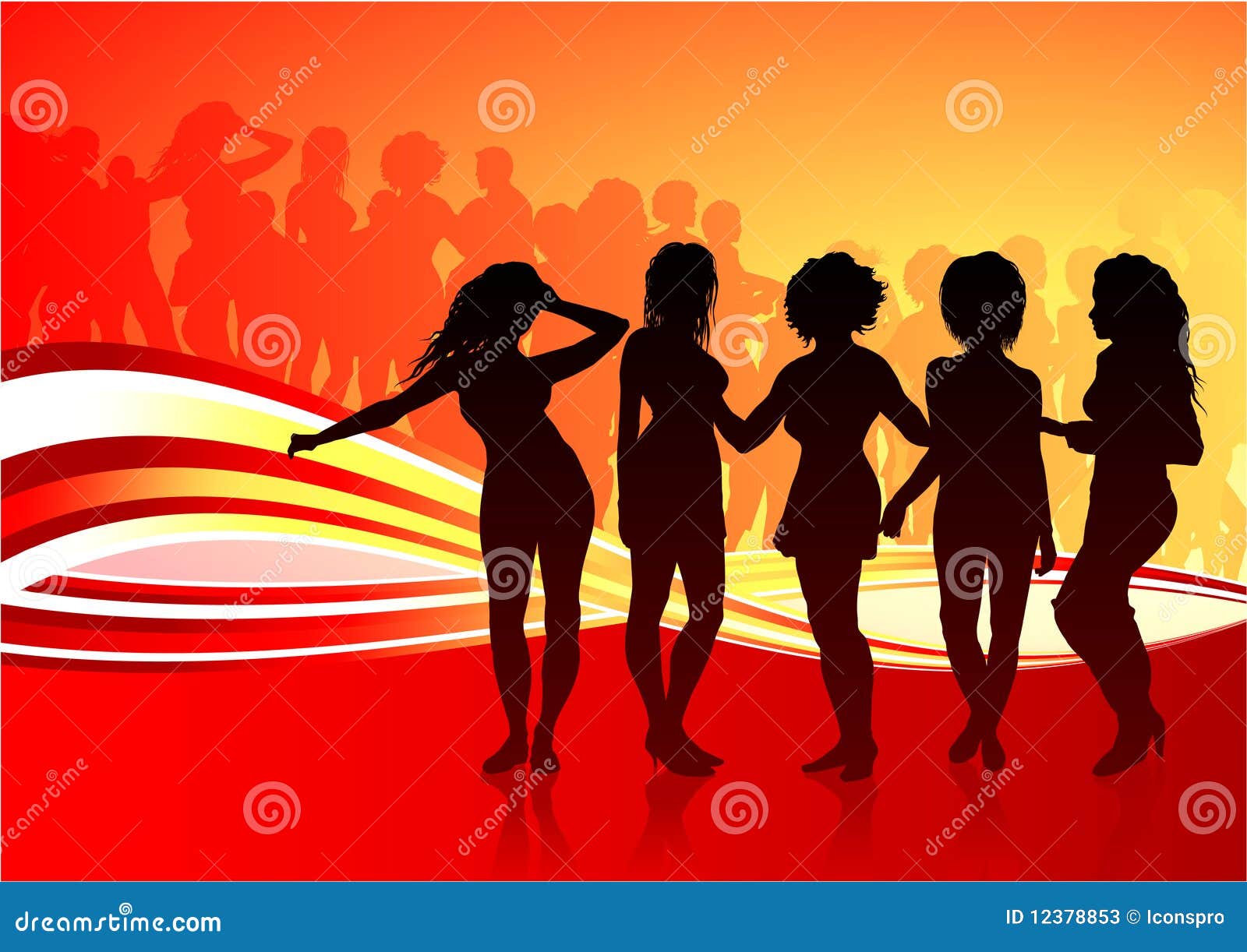 Women Dancing Silhouette Set Vector Illustration | CartoonDealer.com ...