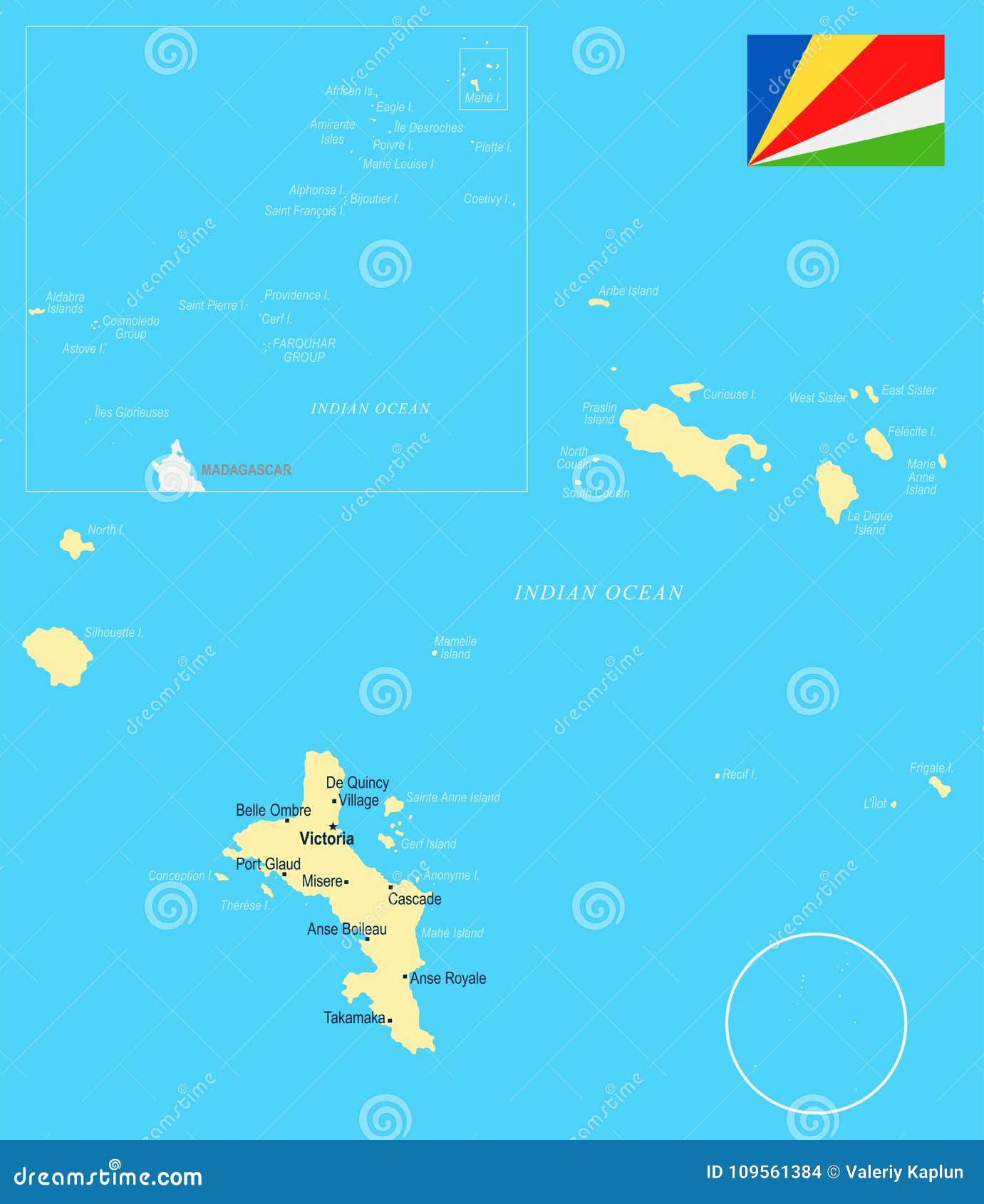 Seychelle Map - Detailed Vector Illustration Stock Illustration ...