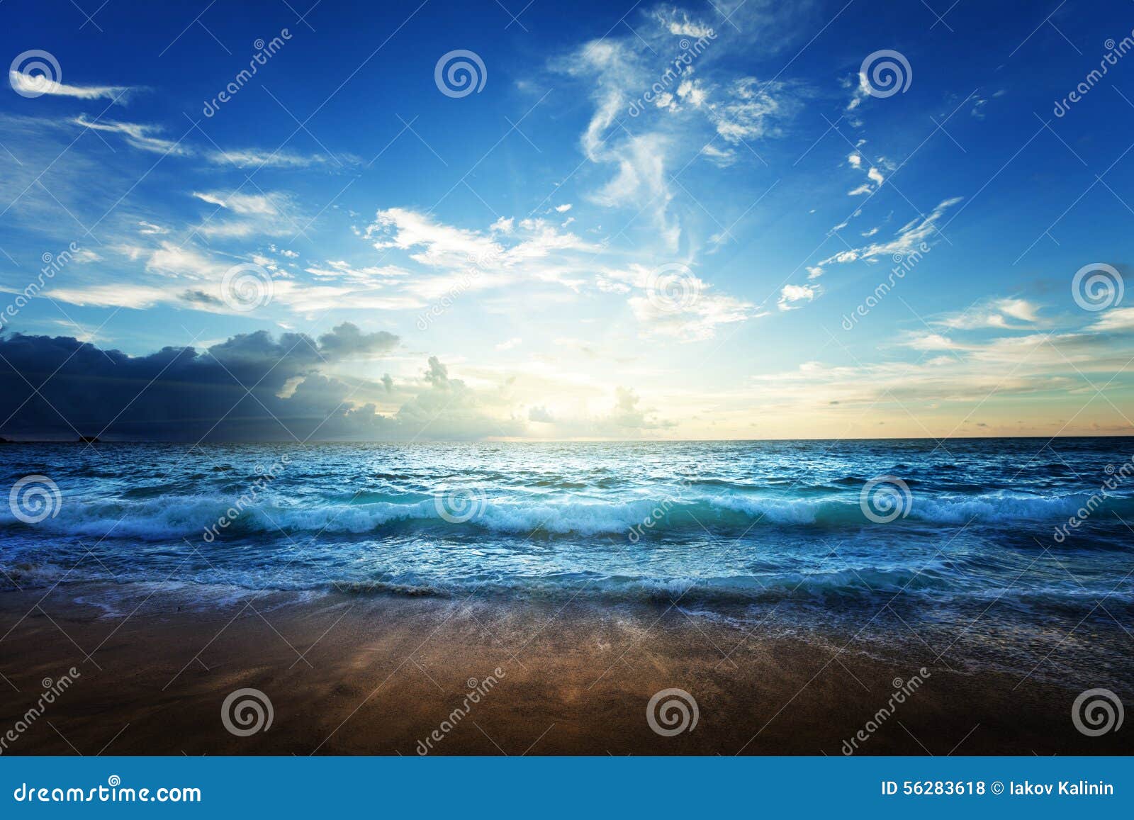 Seychelles Beach in Sunset Time Stock Photo - Image of holiday, outdoor ...