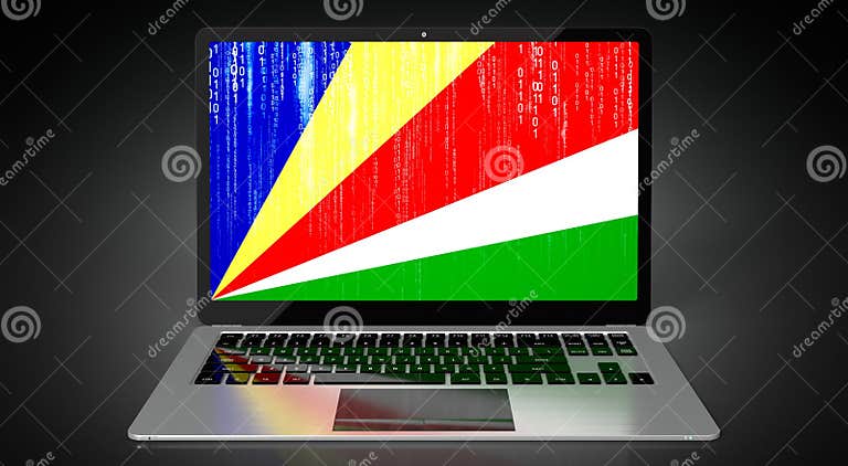 Seychelles - Country Flag and Binary Code on Laptop Screen Stock ...