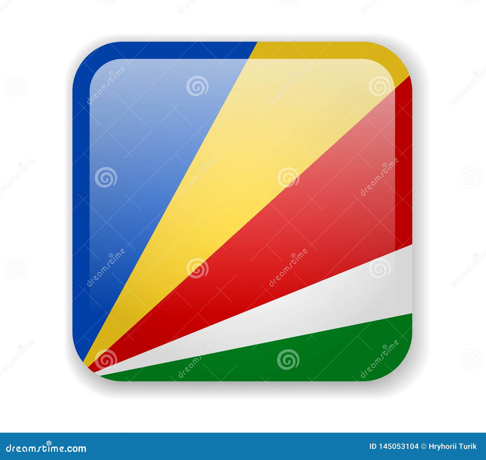 Seychelles Flag. Bright Square Icon on a White Background Stock Vector ...
