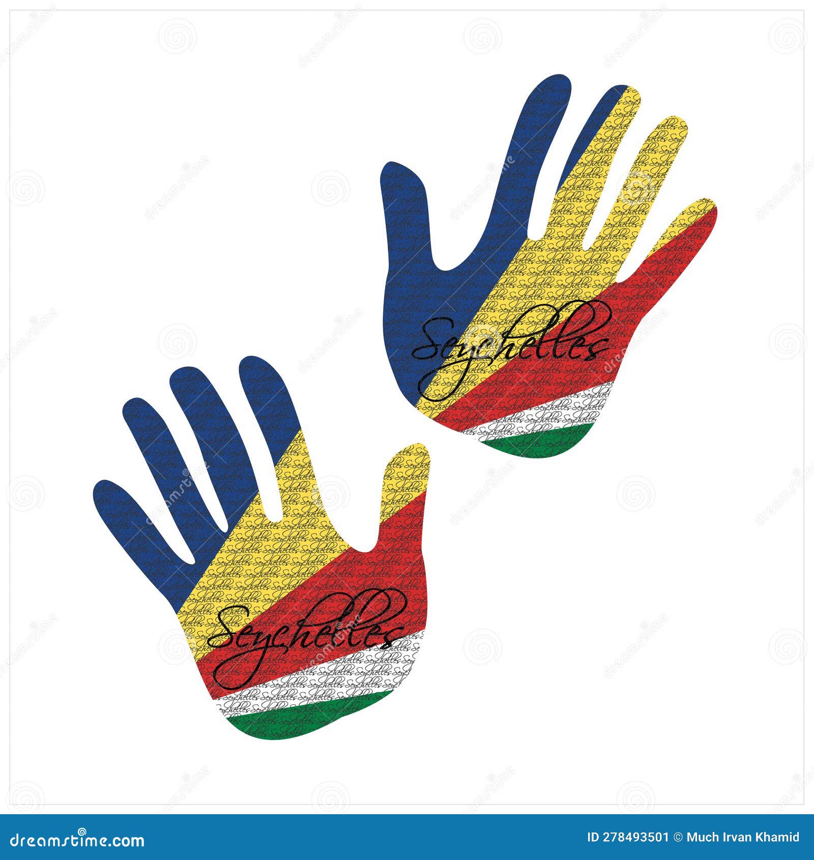 Seychelles Flag Hand Vector Stock Vector - Illustration of seychelles ...