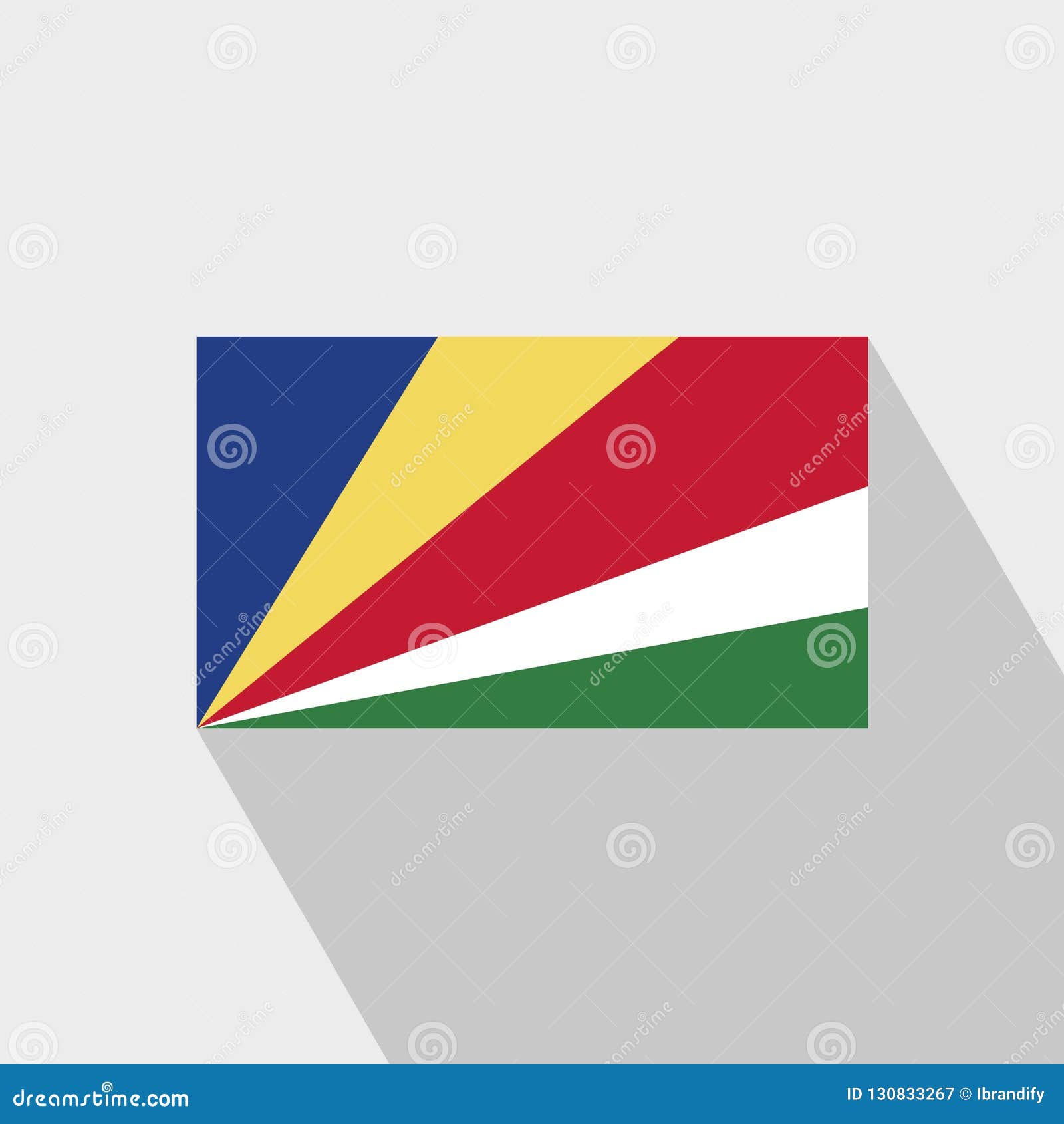 Seychelles Flag Long Shadow Design Vector Stock Vector - Illustration ...