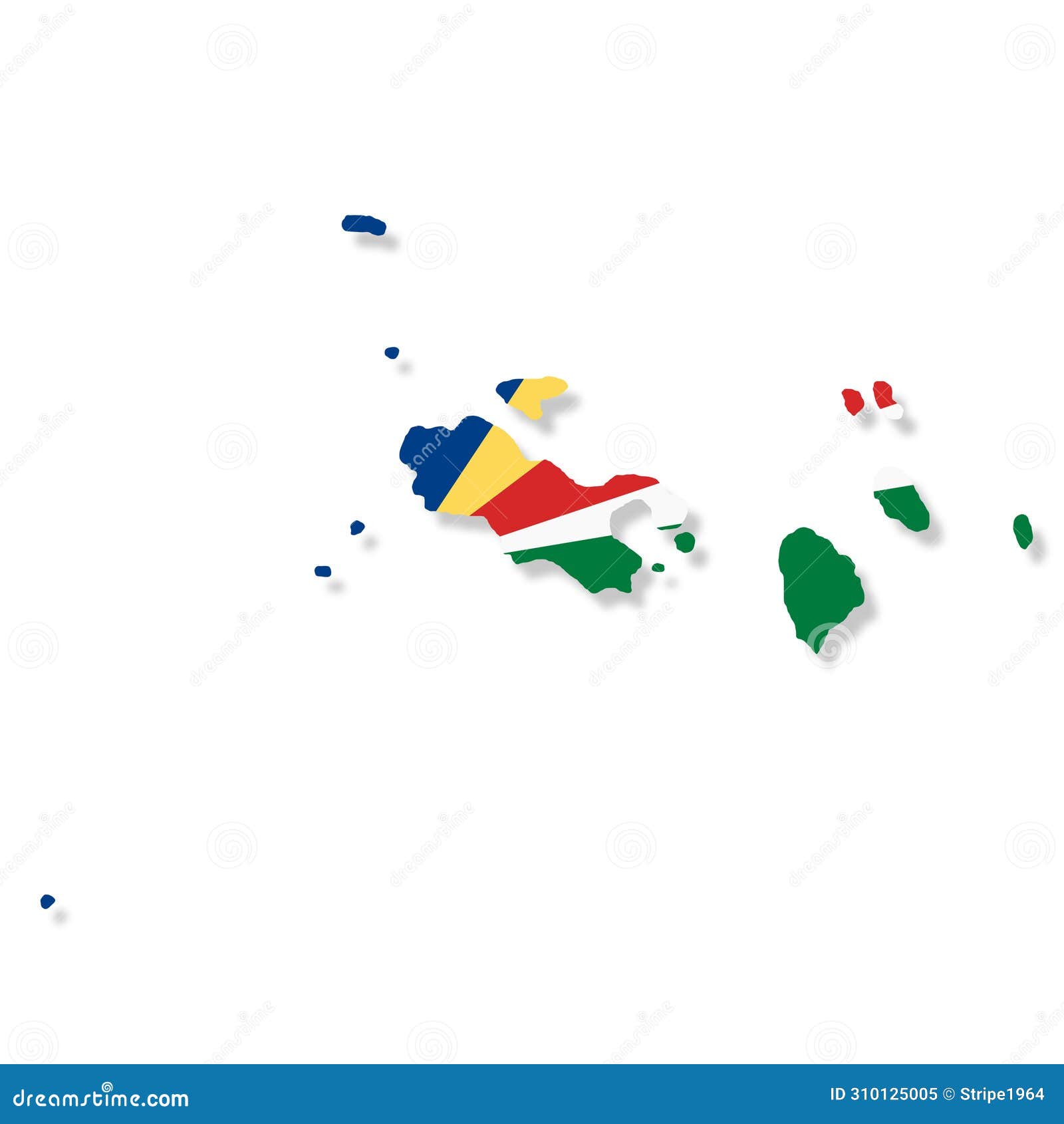 Seychelles Flag Map with Clipping Path Stock Illustration ...