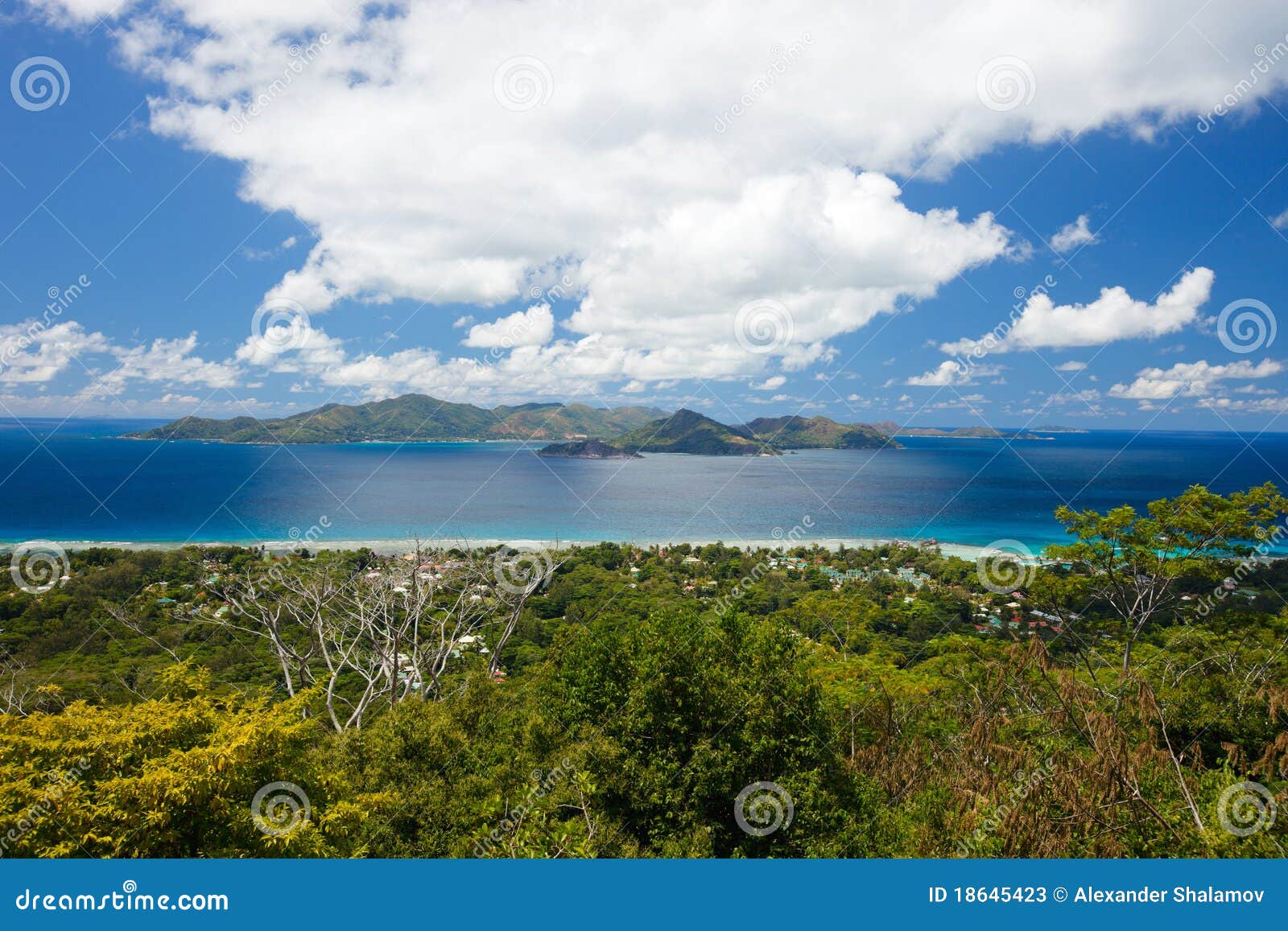 Seychelles Landscape from Above Stock Image - Image of blue, scenic ...