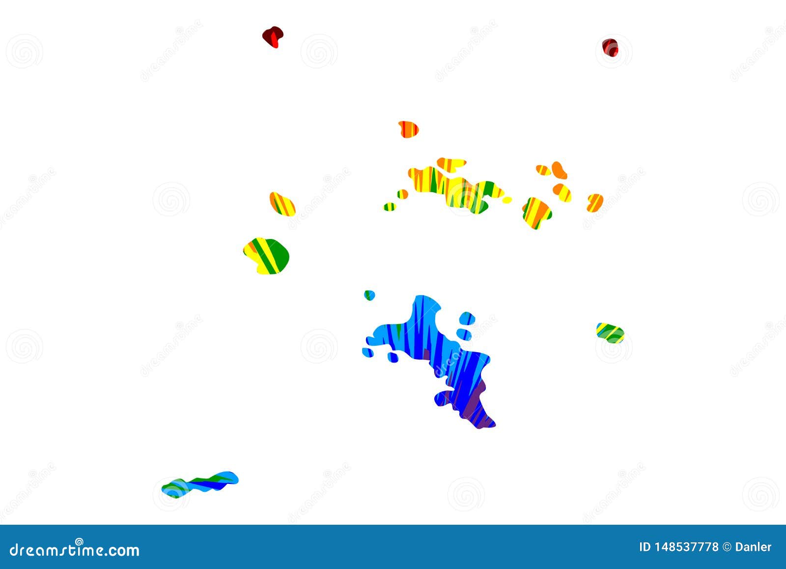 Seychelles - Map is Designed Rainbow Abstract Colorful Pattern ...