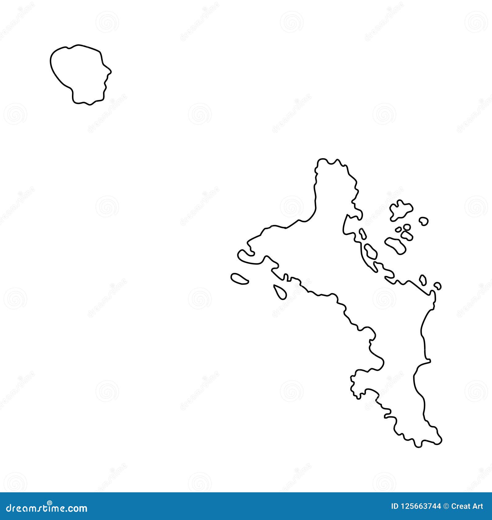 Outline Map Of Seychelles Vector Design Template. Editable Stroke ...