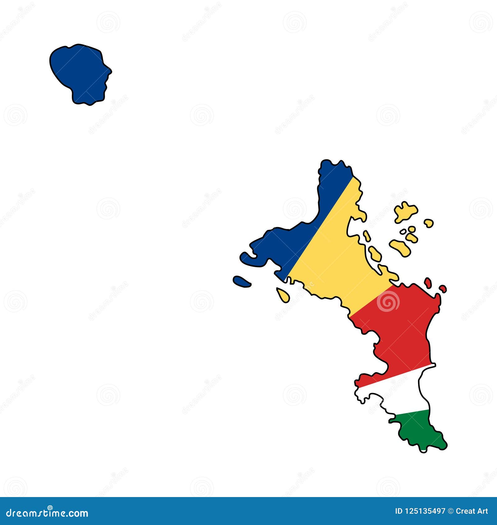 Seychelles .Map of Seychelles Vector Illustration Stock Vector ...