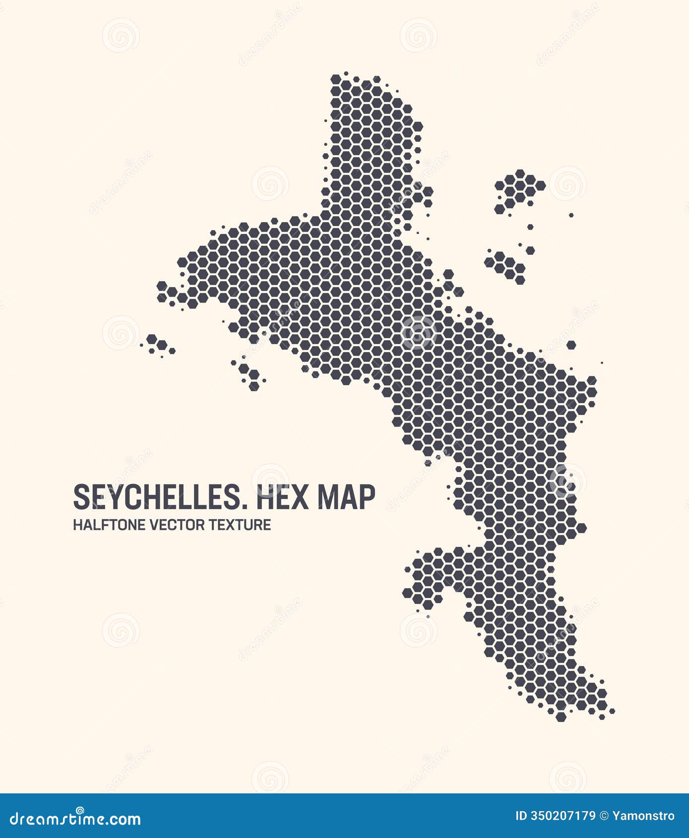 Seychelles Map Vector Hexagonal Half Tone Pattern Isolated on Light ...