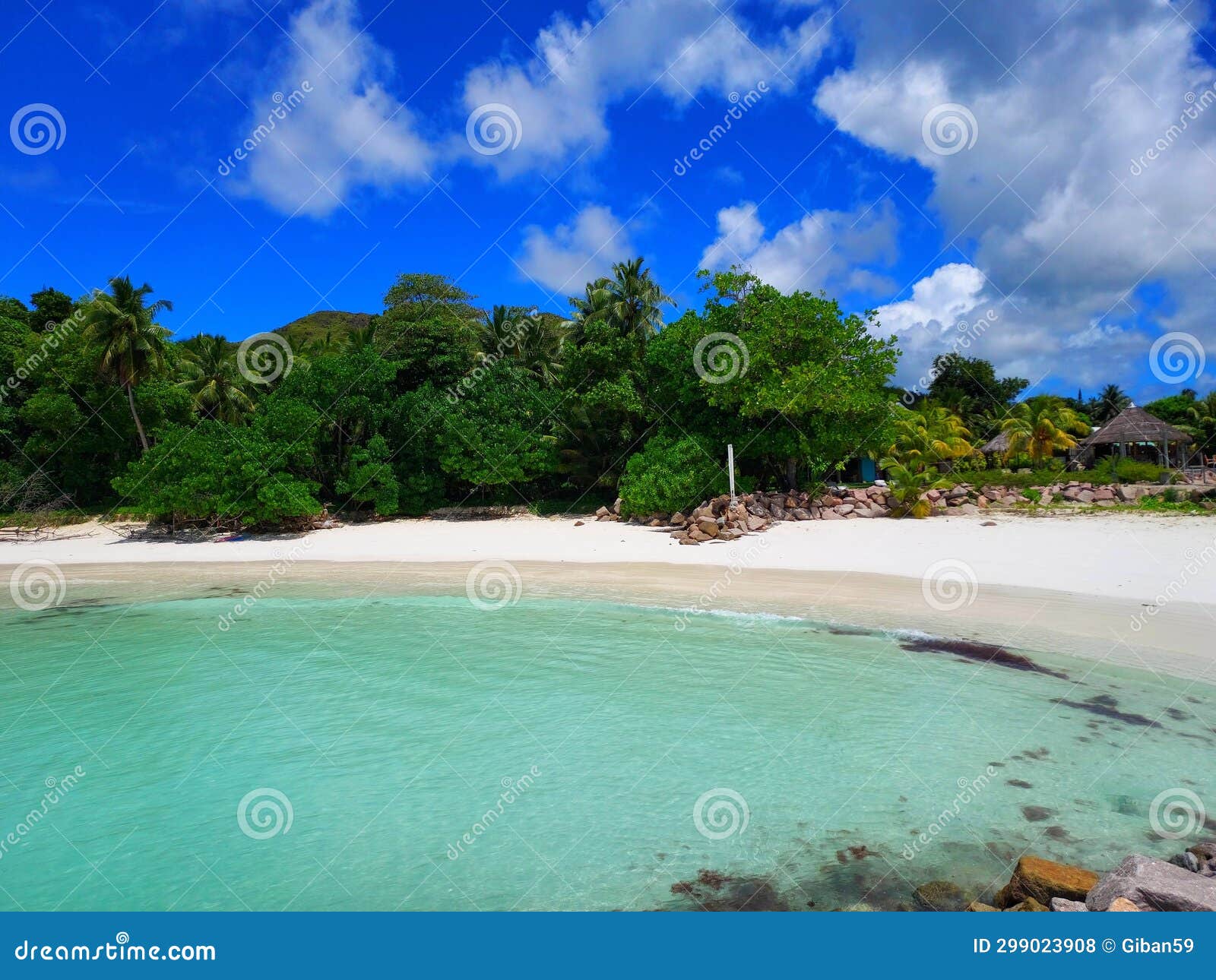 Seychelles, Praslin Island, Anse Kerlan Beach Stock Photo - Image of ...