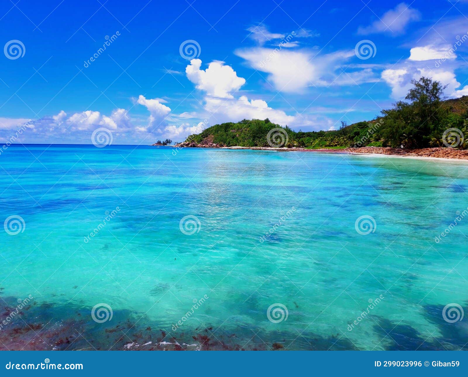 Seychelles, Praslin Island, Anse Kerlan Beach Stock Photo - Image of ...