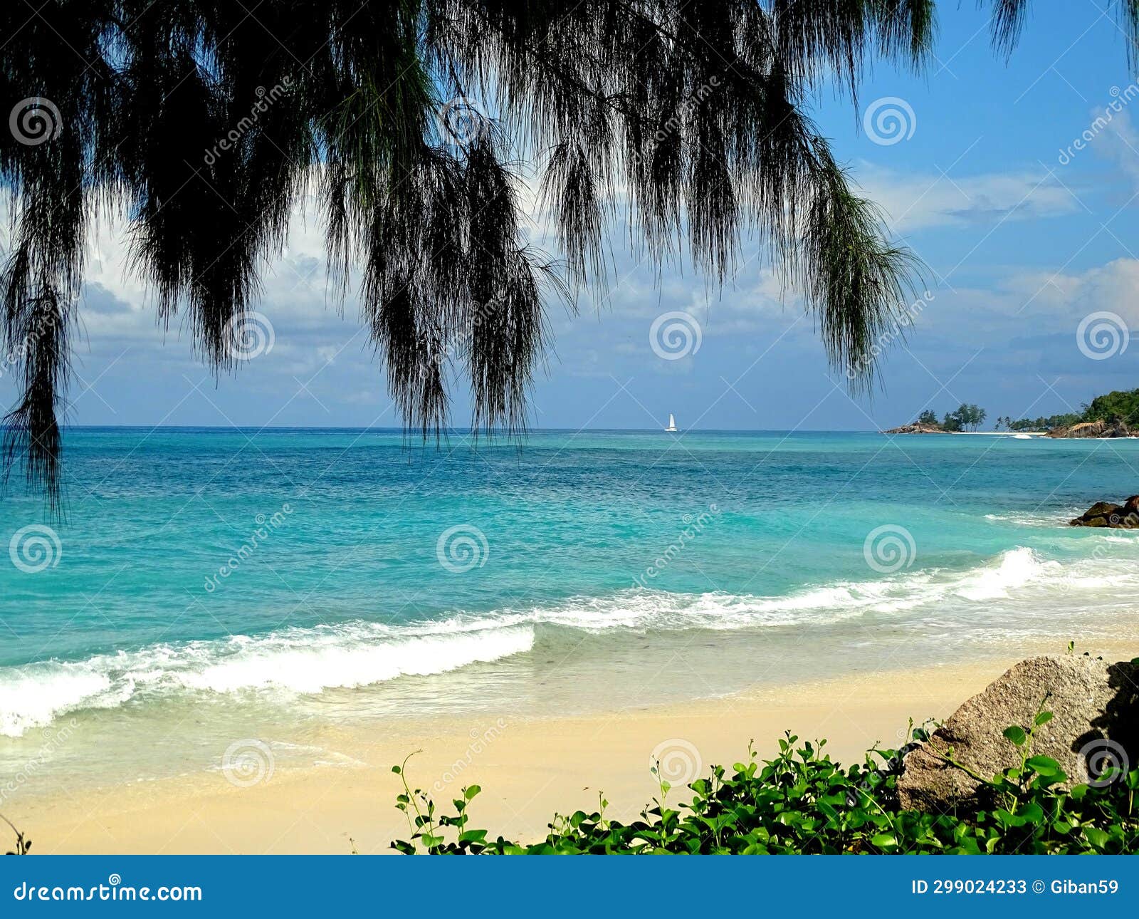 Seychelles, Praslin Island, Anse Kerlan Beach Stock Image - Image of ...