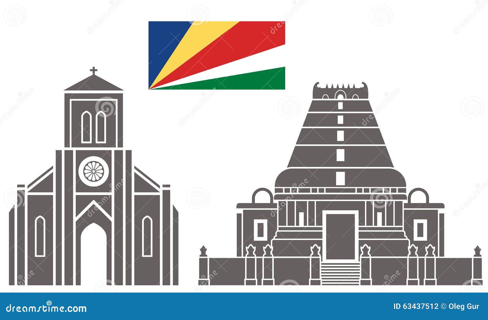 Seychelles. Set stock vector. Illustration of black, flag - 63437512