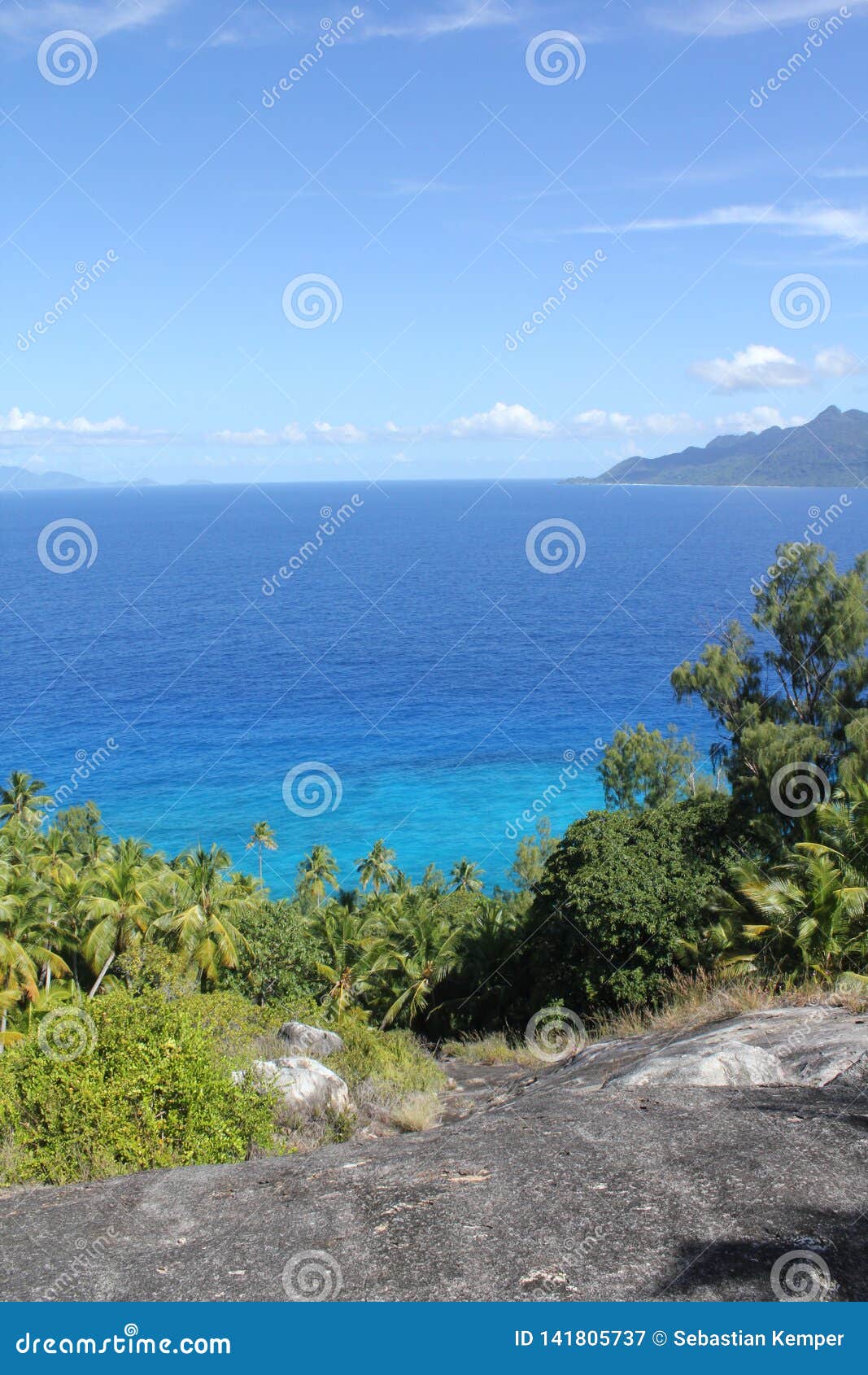 Seychelles Island Sunny Beach Beautiful Stock Image - Image of beach ...
