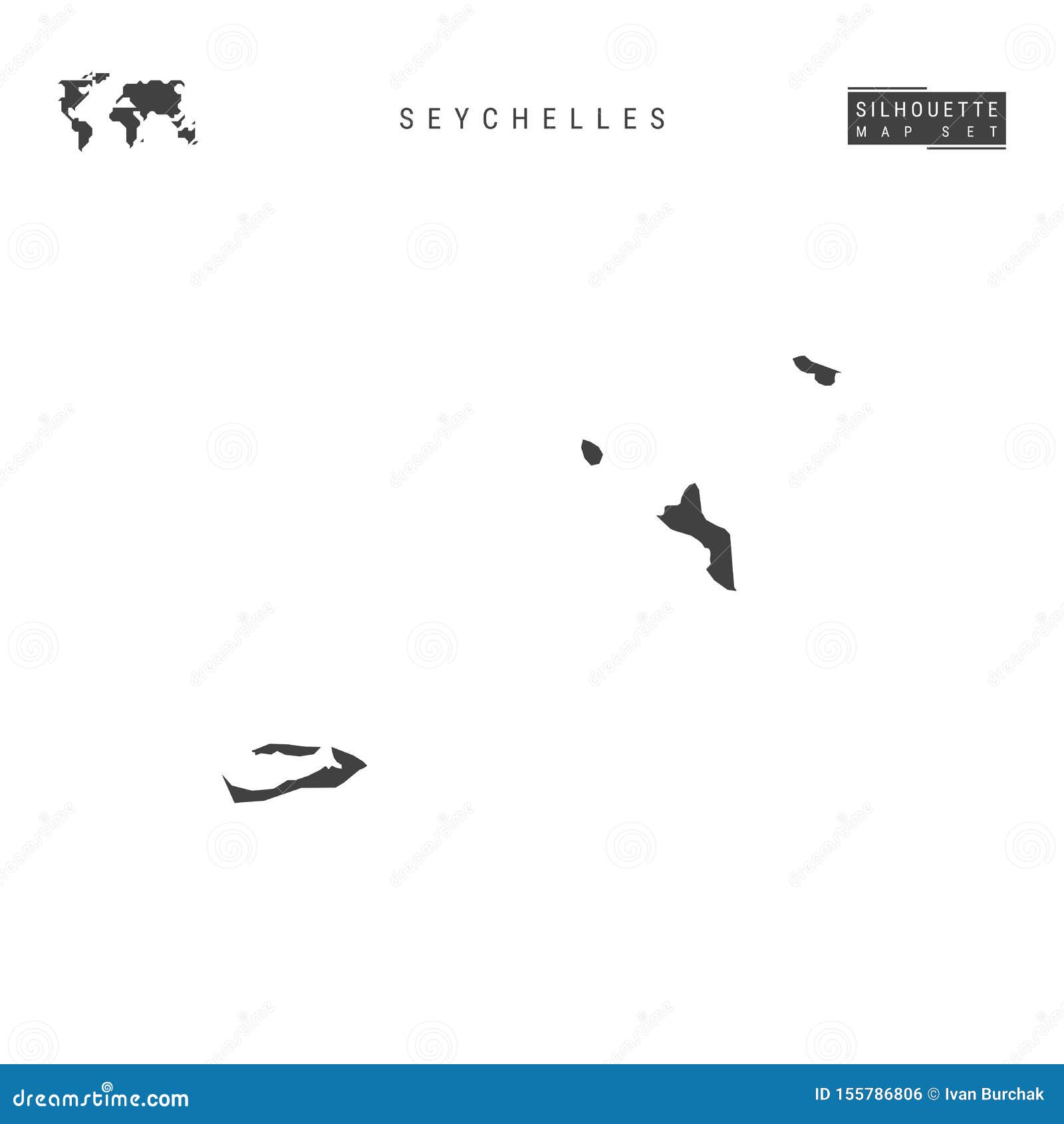Seychelles Map. Black Silhouette Country Map Isolated On White ...