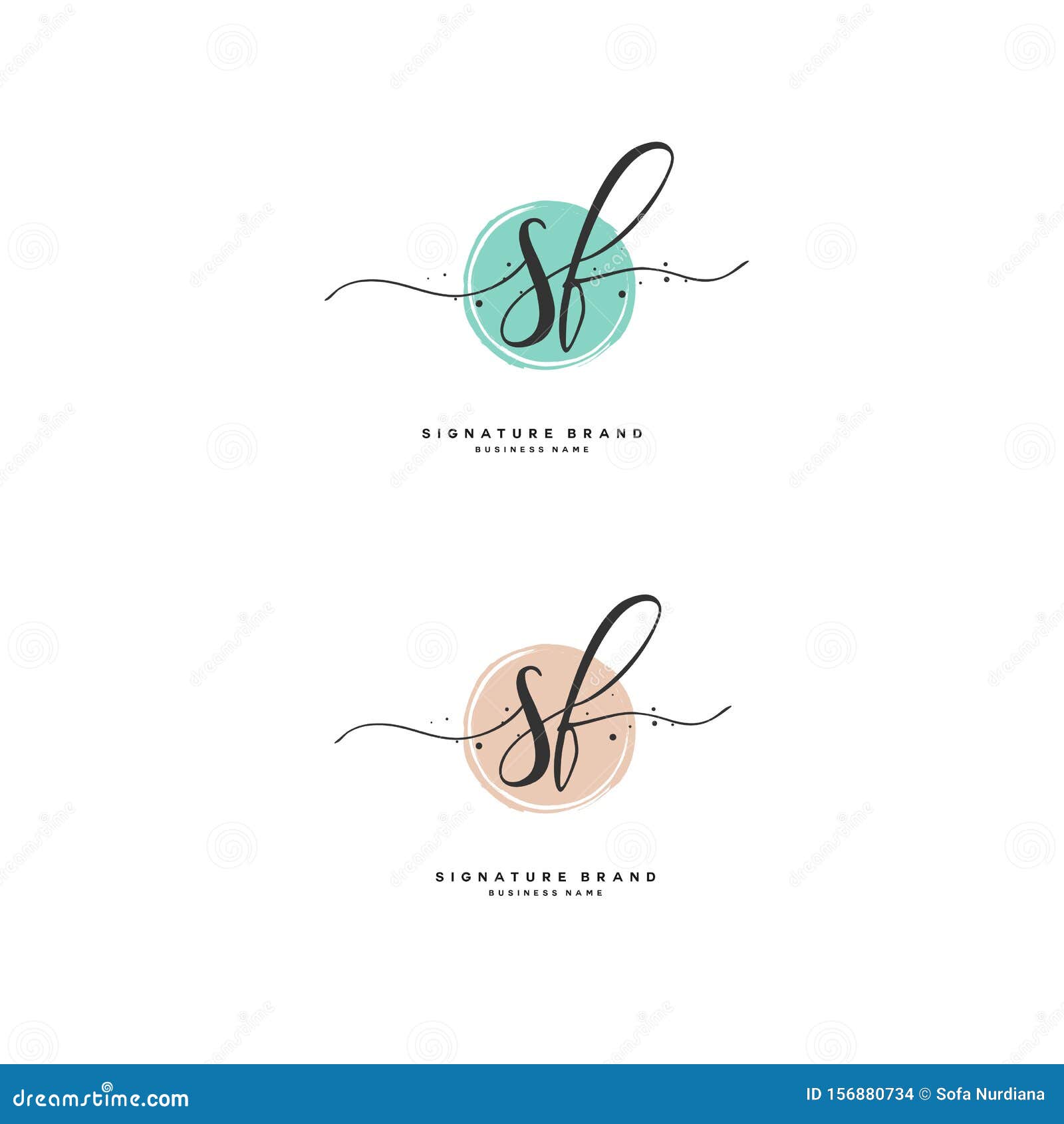 SF Initial Letter Handwriting and Signature Logo. a Concept Handwriting ...