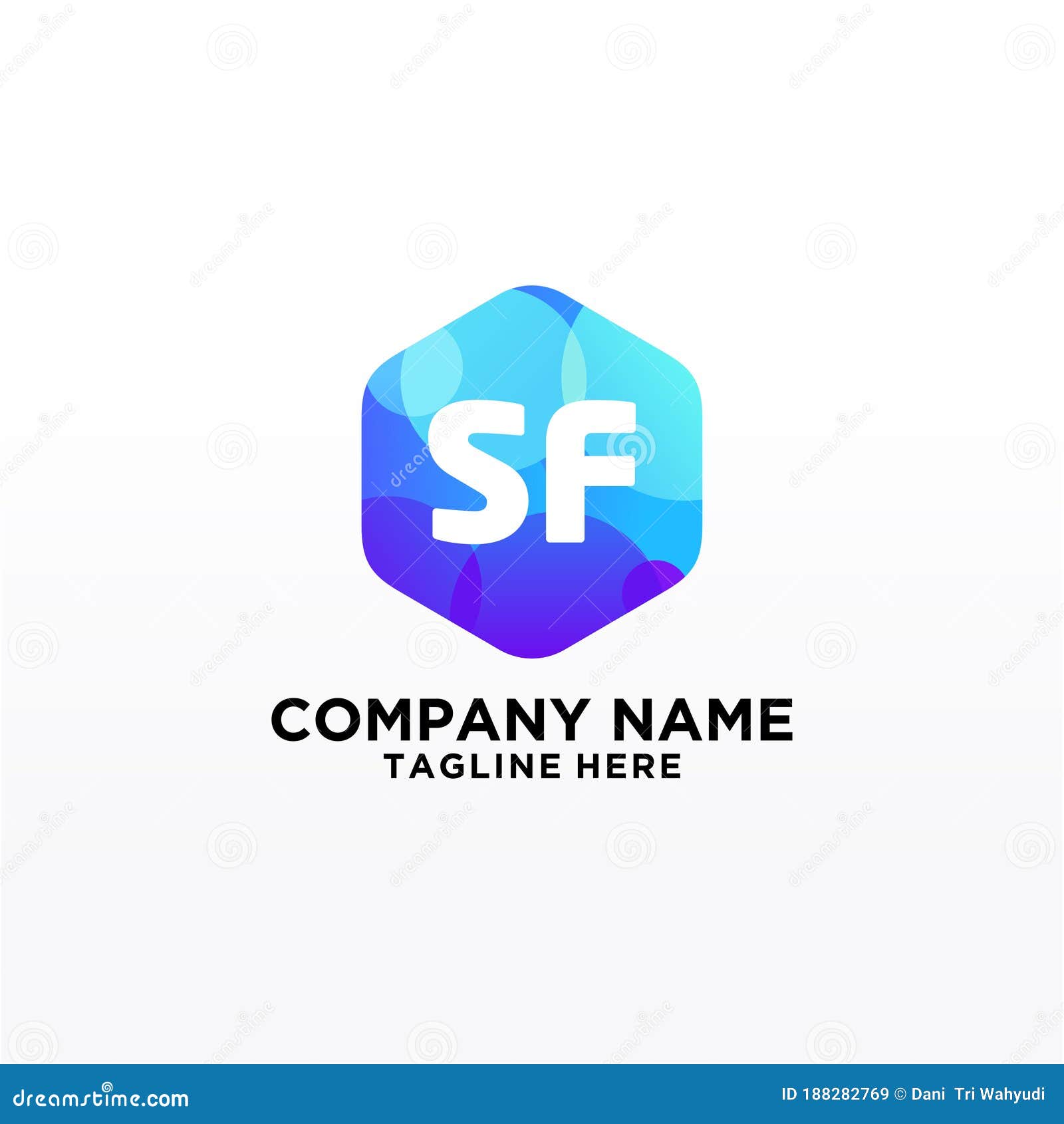 SF Initial Logo with Colorful Circle Template Vector Stock Vector ...