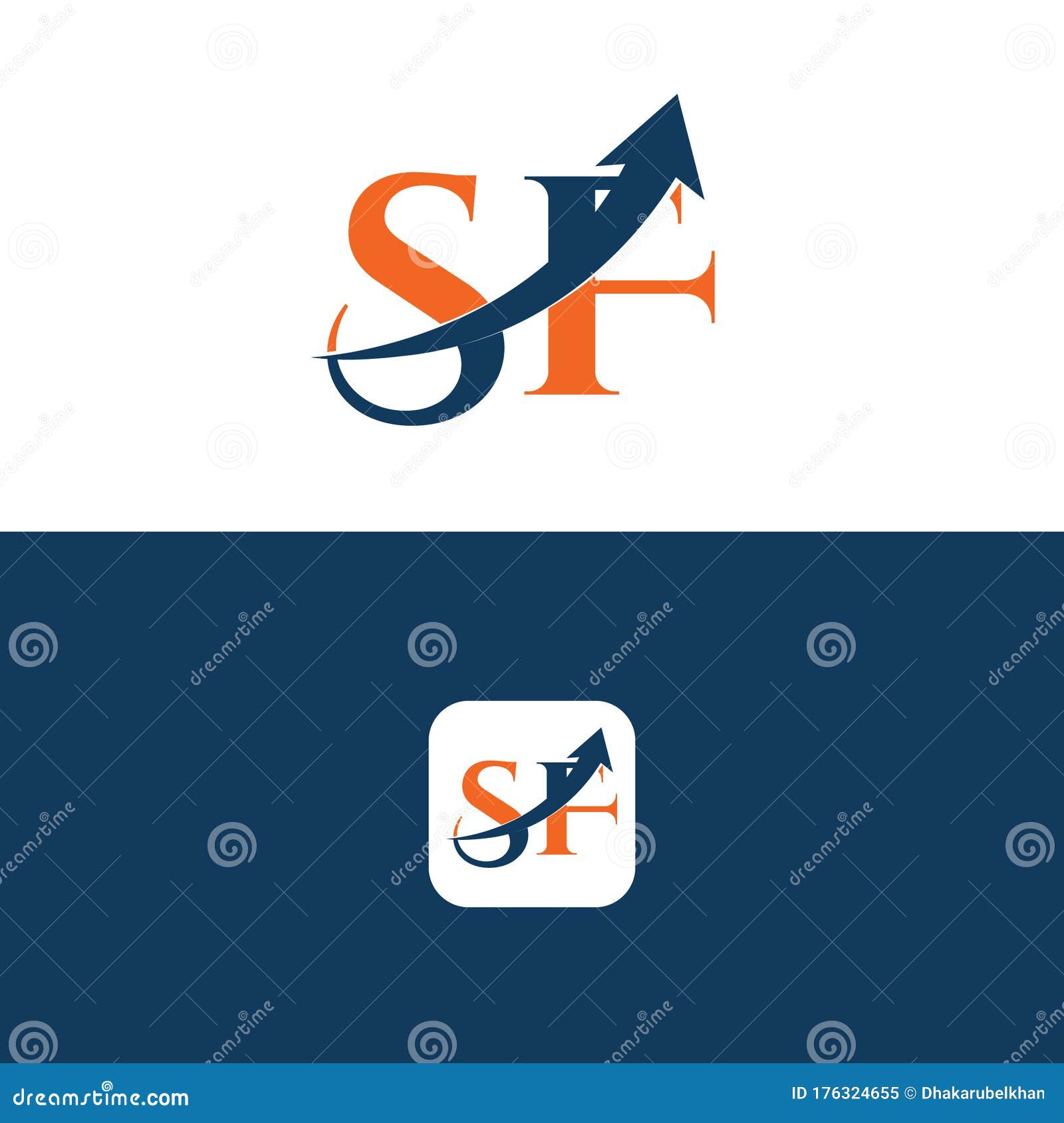 SF Letter with Arrow Logo Template Vector Design Stock Vector ...