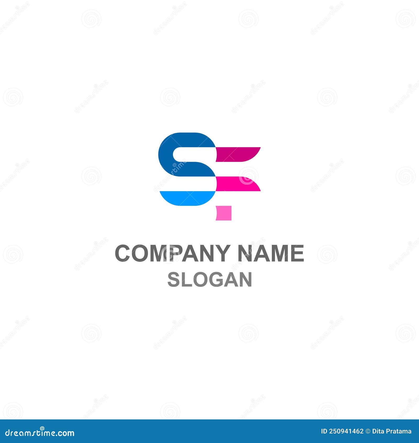 SF Letter Initial Logo, Capital Letter in Unique Shape. Stock Vector ...