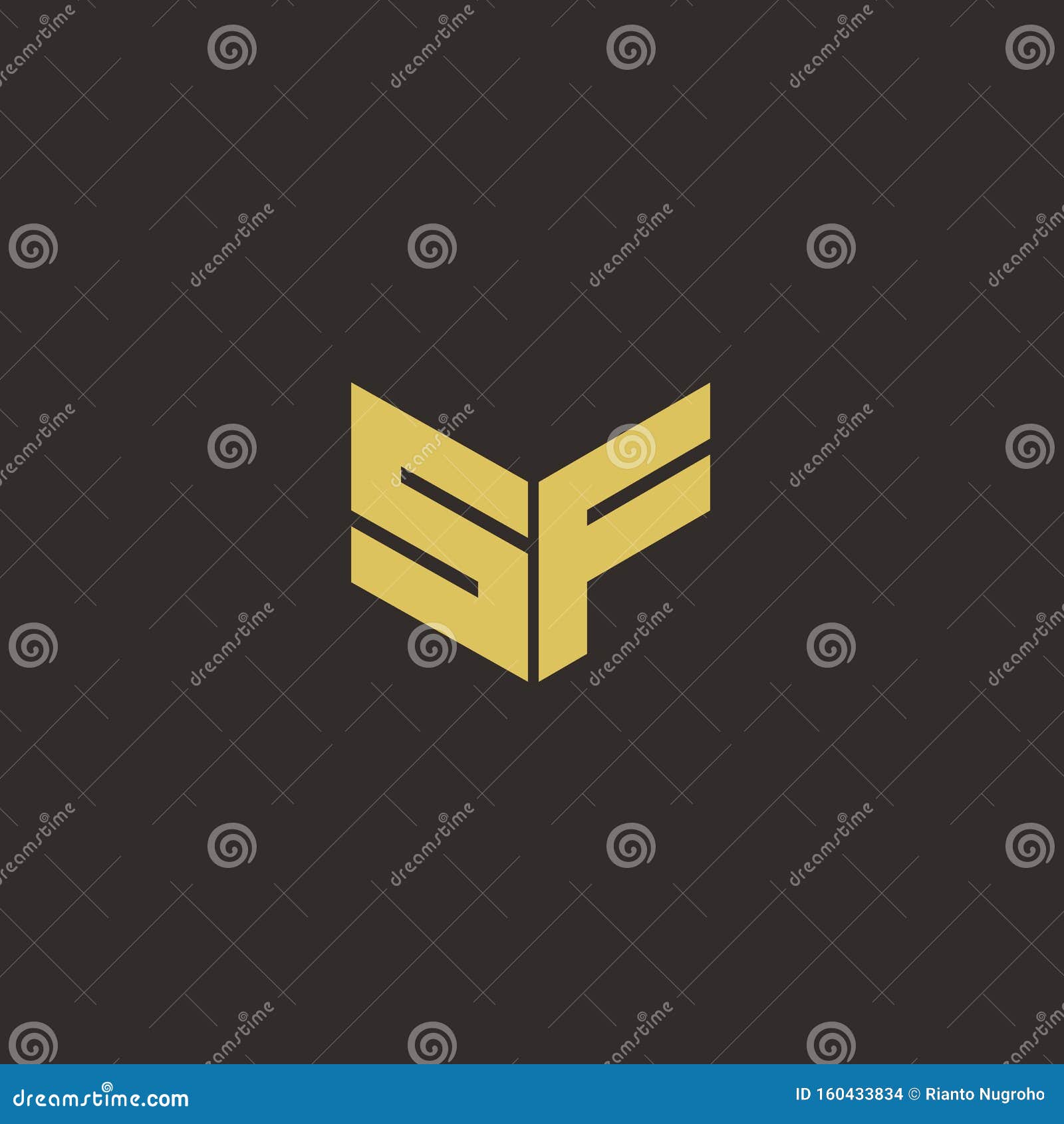 SF Logo Letter Initial Logo Designs Template with Gold and Black ...