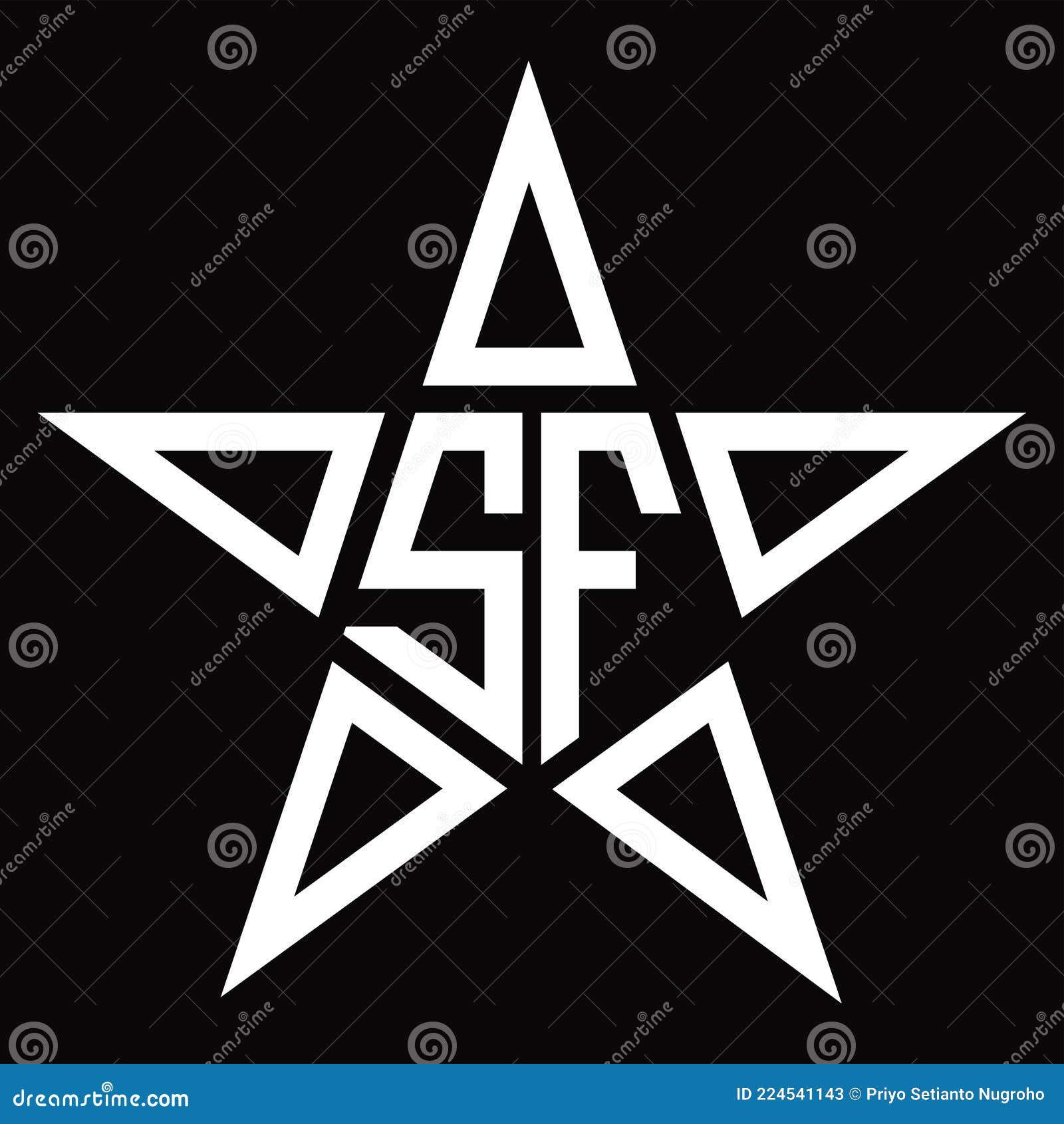 SF Logo Monogram with Star Shape Design Template Stock Vector ...