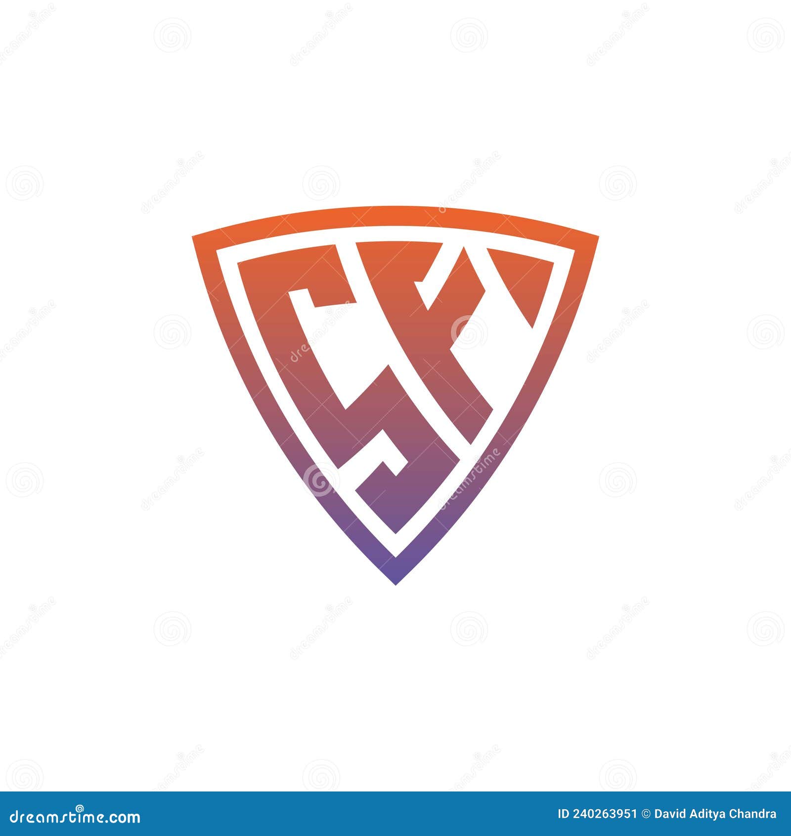 SF Logo Shield Monogram Gradient Style Design Stock Vector ...