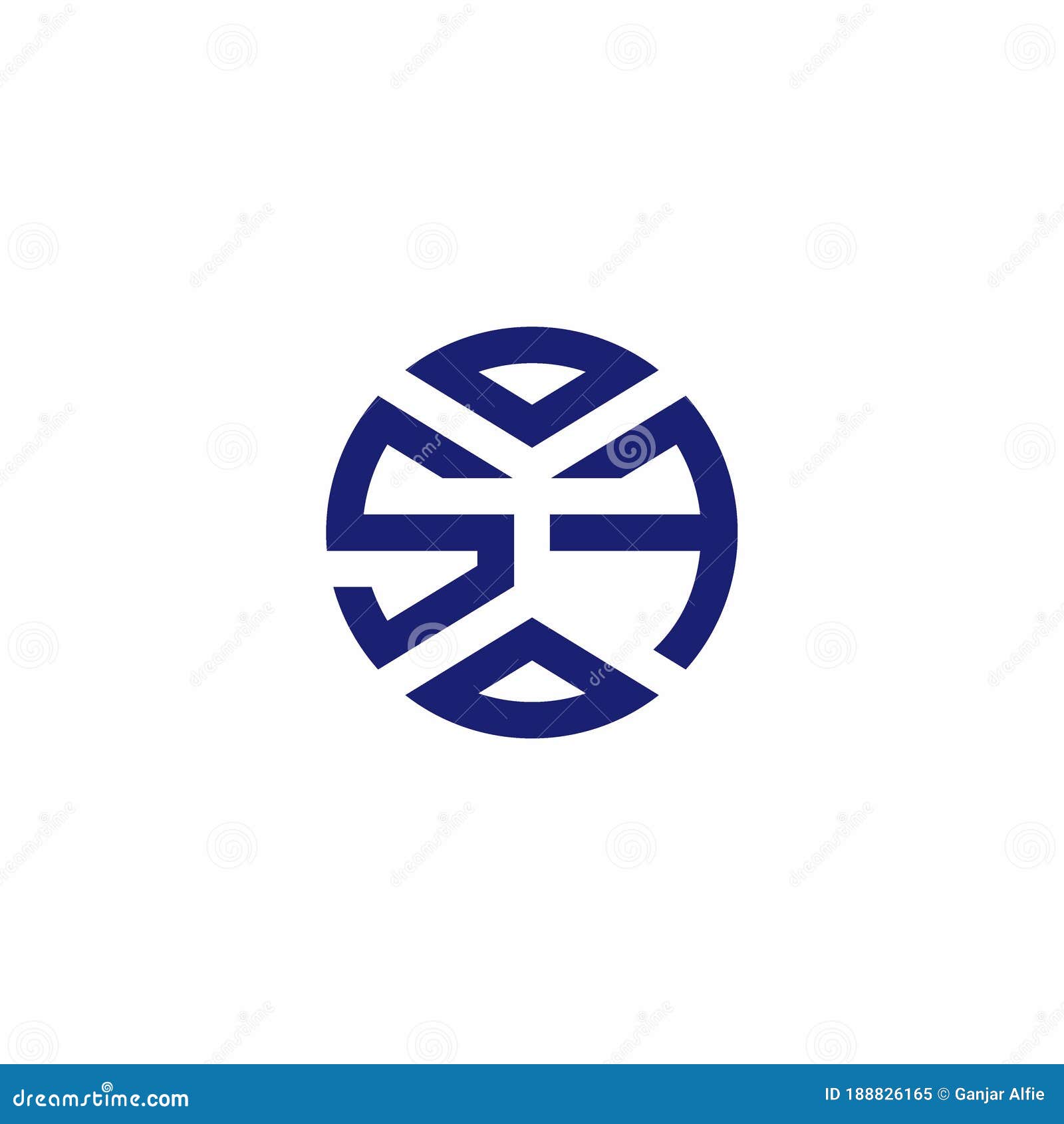 SF Monogram Logo with Abstract Shapes in Modern Style Stock Vector ...