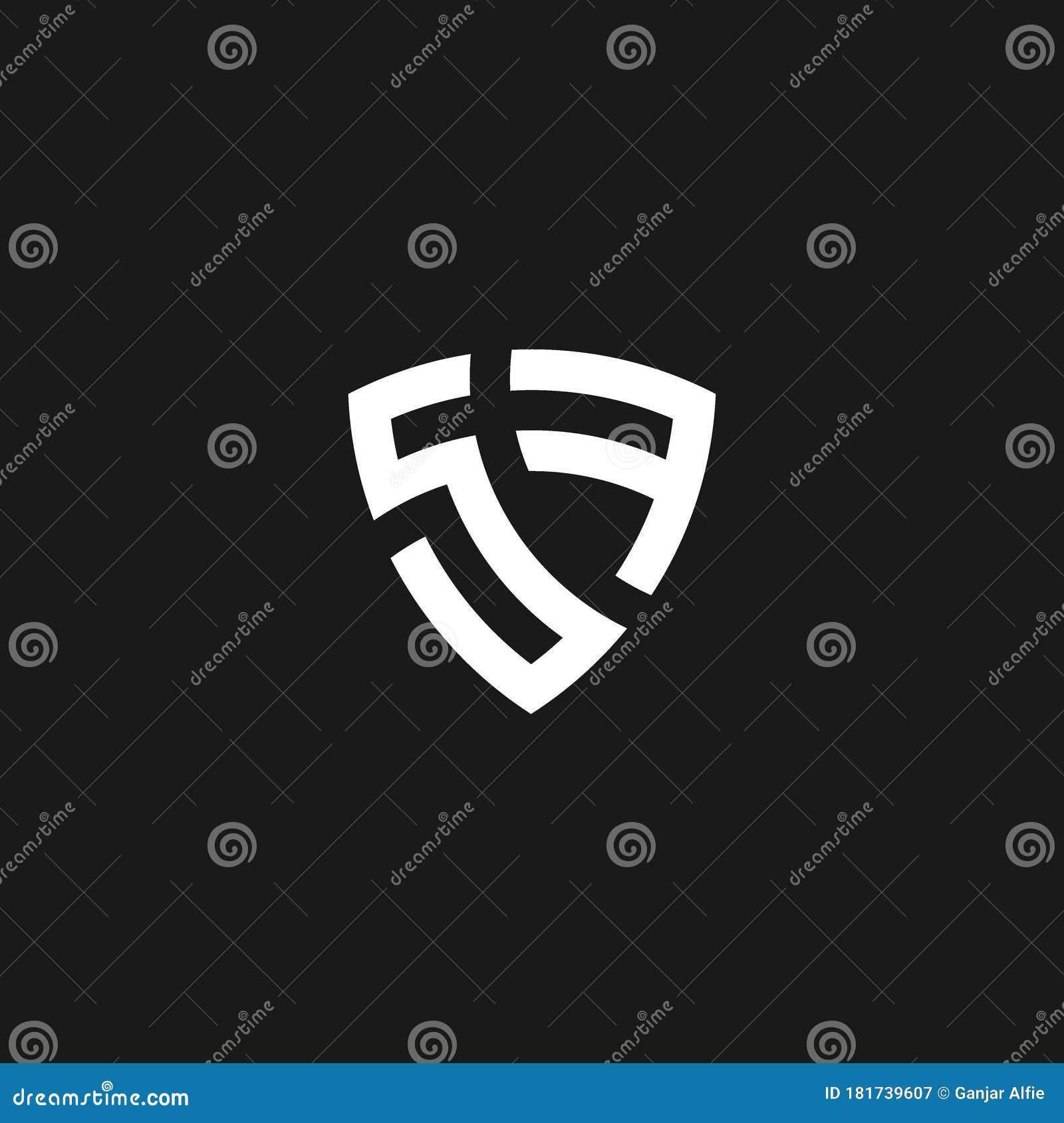SF Monogram Logo with Shield Shape Stock Vector - Illustration of ...