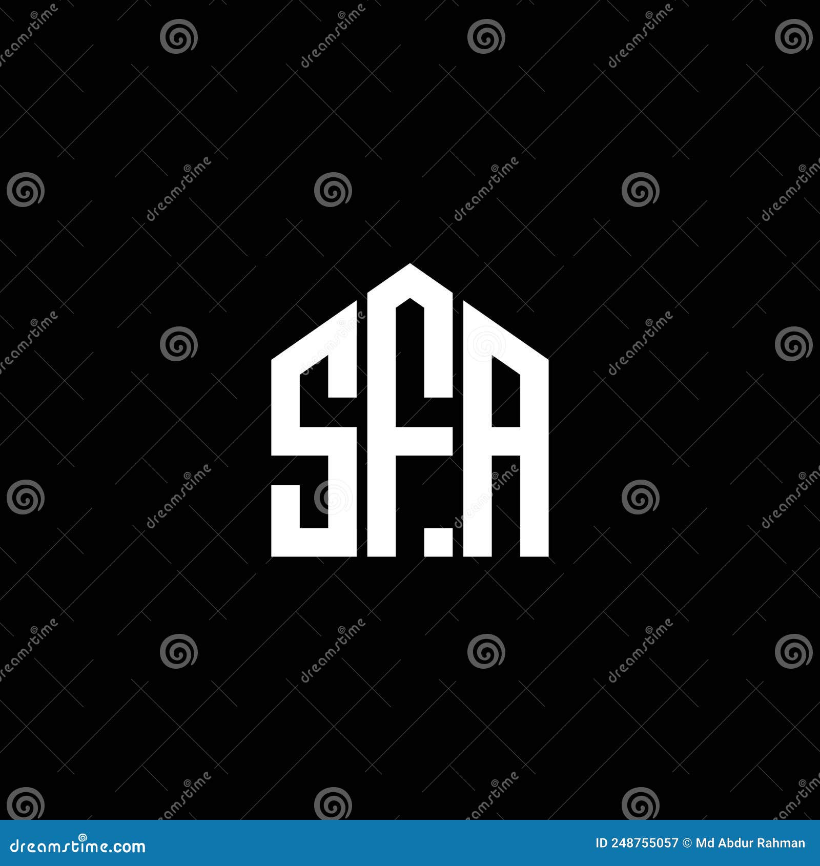 SFA Letter Logo Design on BLACK Background. SFA Creative Initials ...