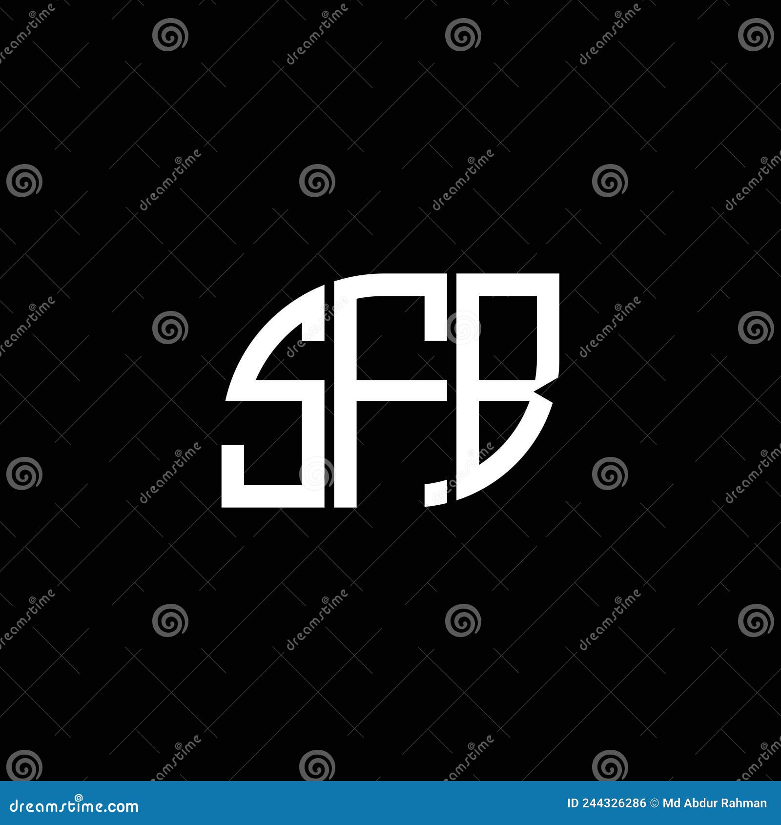 SFB Letter Logo Design on Black Background. SFB Creative Initials ...