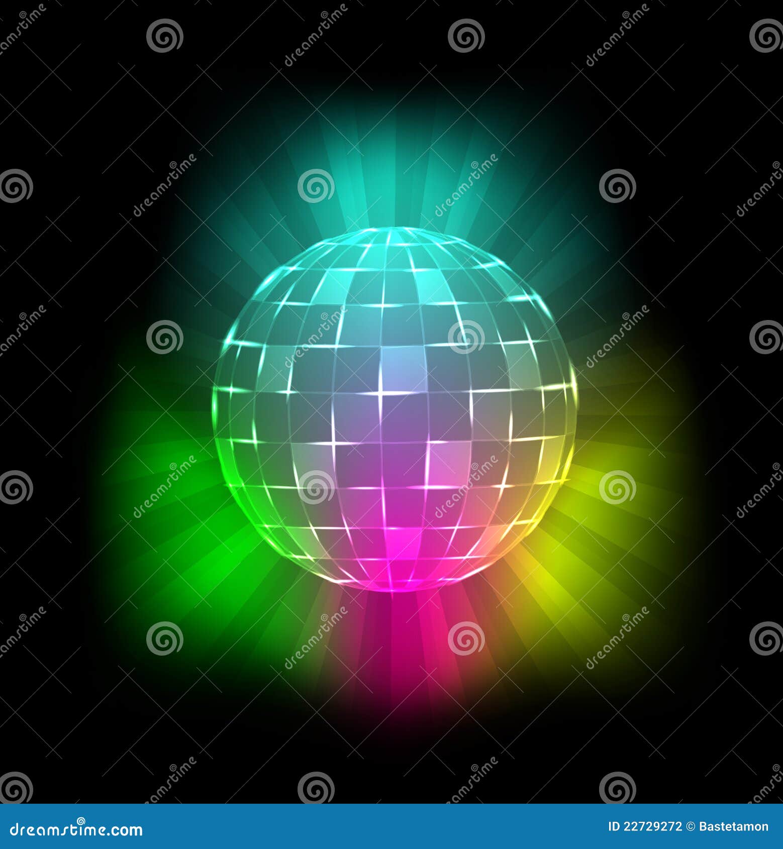 Sfera della discoteca illustrazione vettoriale. Illustrazione di neon ...